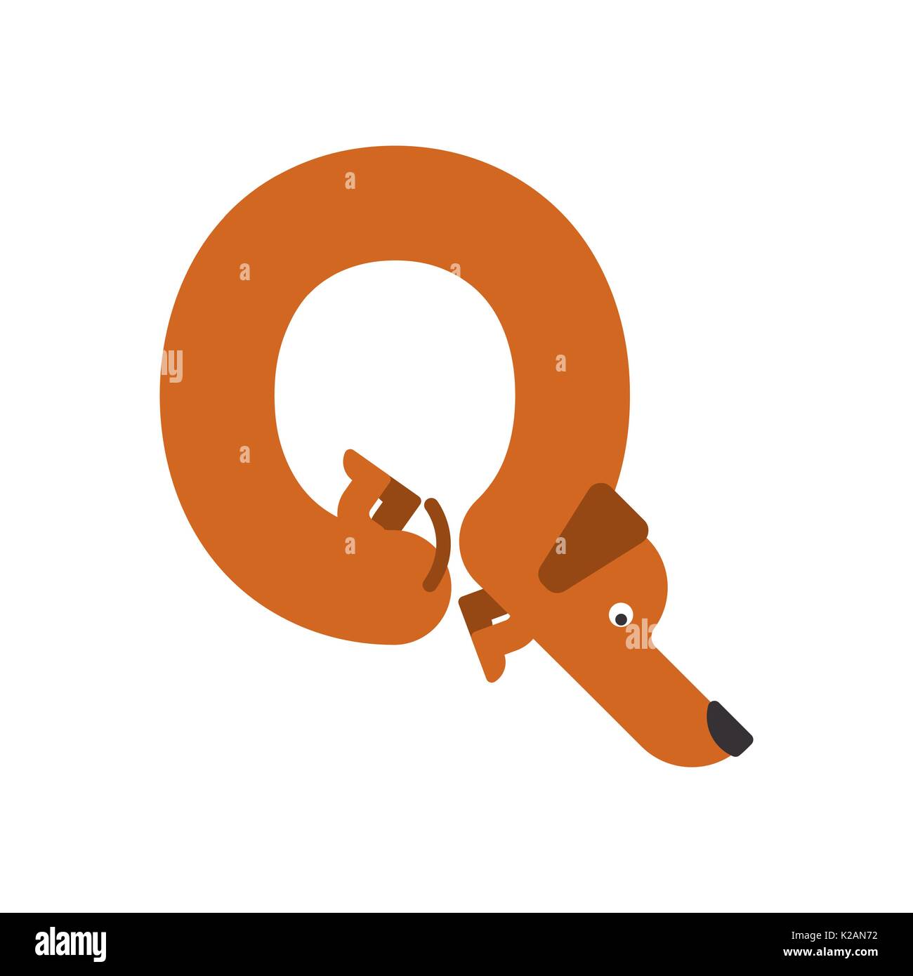 Letter Q is dog. pet font. Dachshund alphabet. Lettering home animal ...