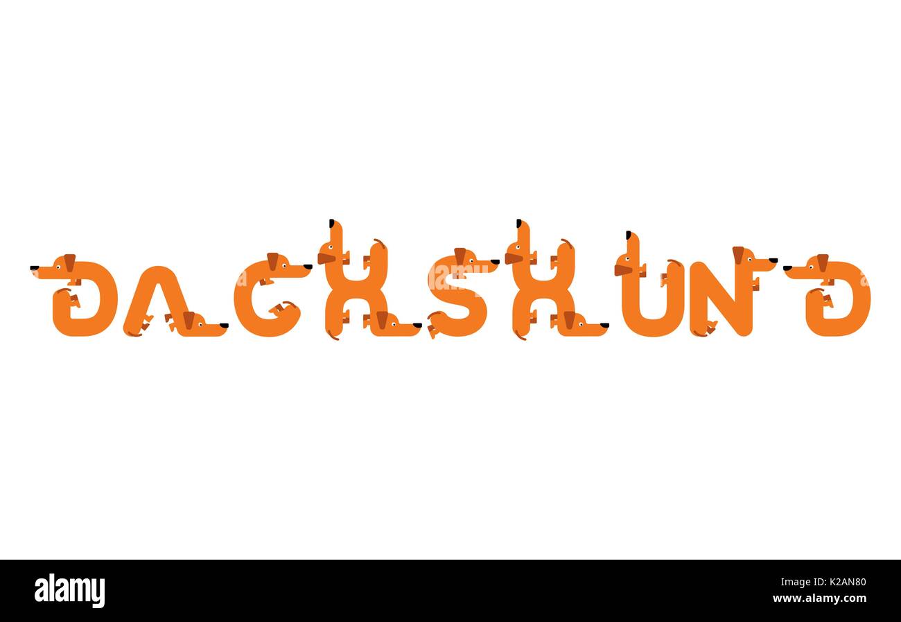 Dachshund lettering. Dog font. Lettering home animal. Sign alphabet pet ...