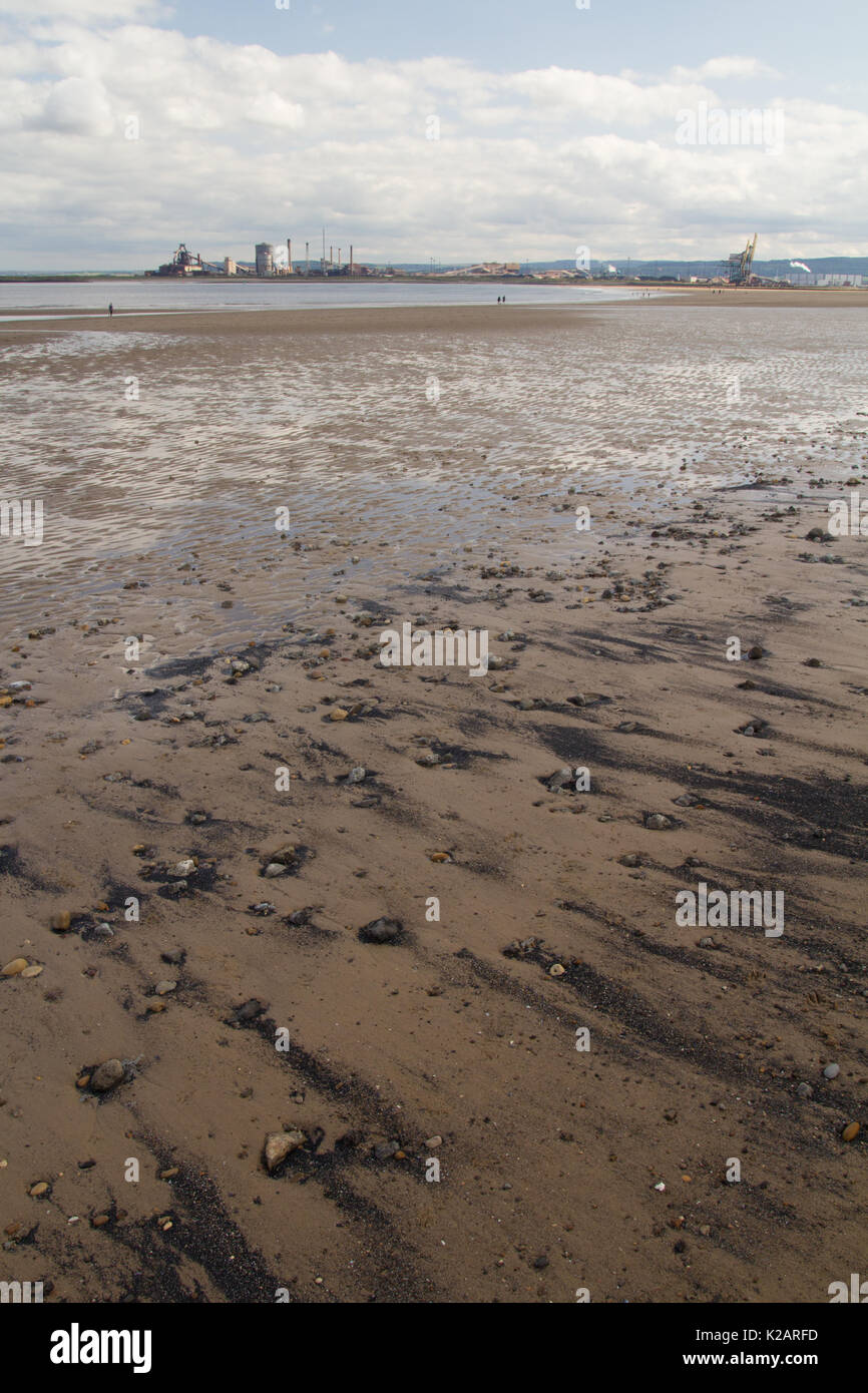 Coal dust on beach at Teesmouth National Nature Reserve Stock Photo - Alamy