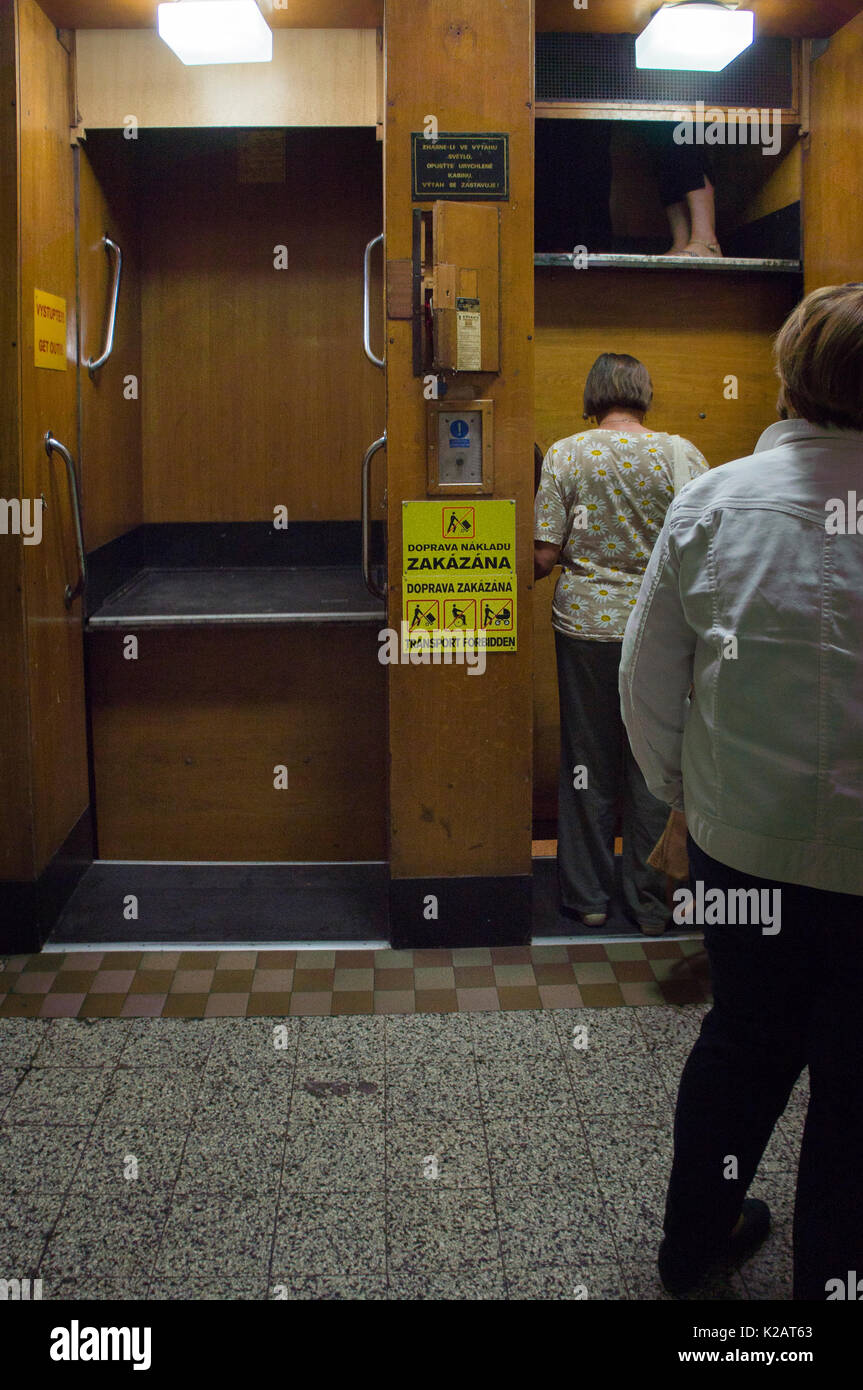 Prague Lucerna, paternoster lift Stock Photo - Alamy