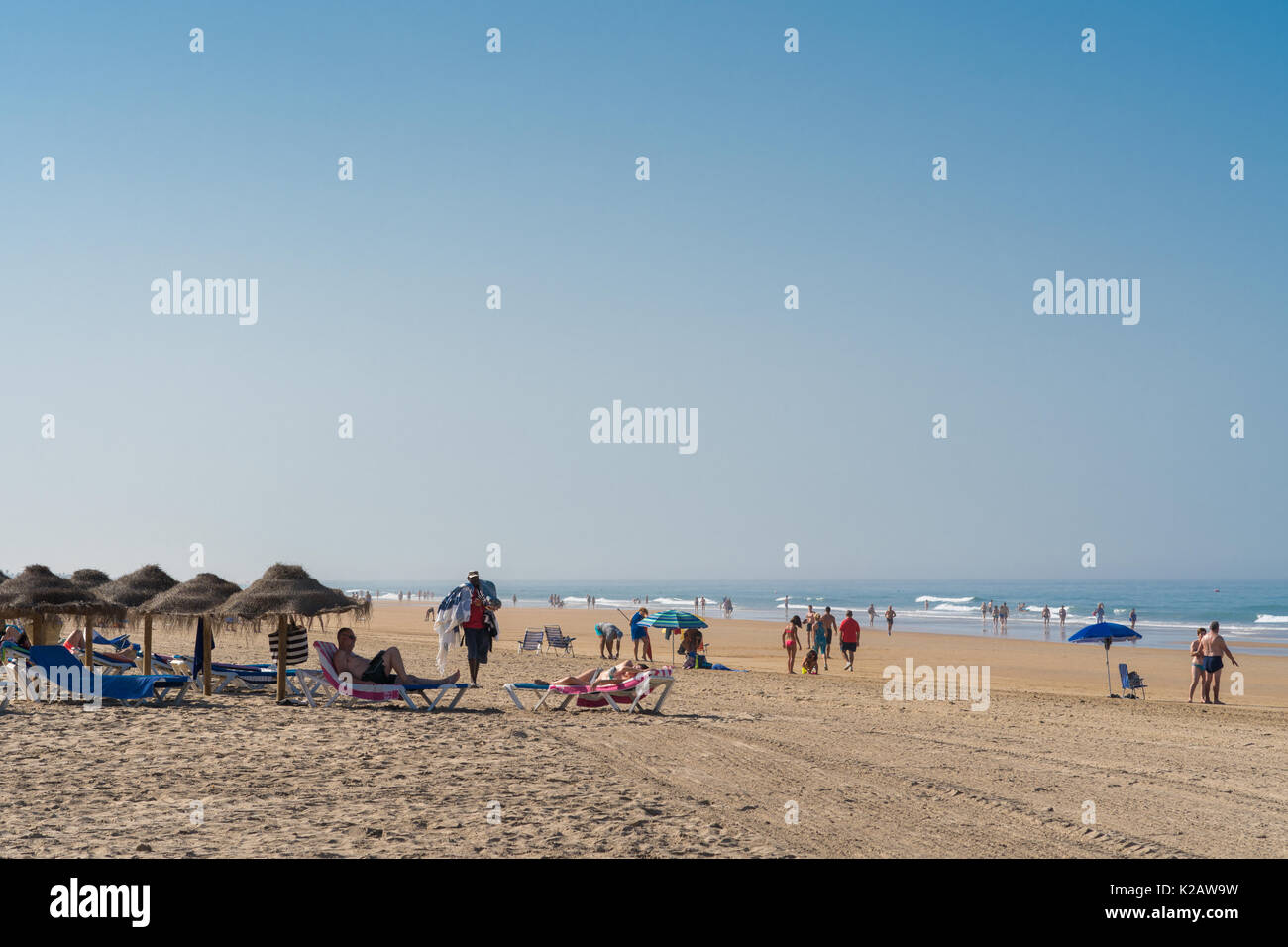 Beach vendor in Conil de la Frontera, Spain Stock Photo - Alamy