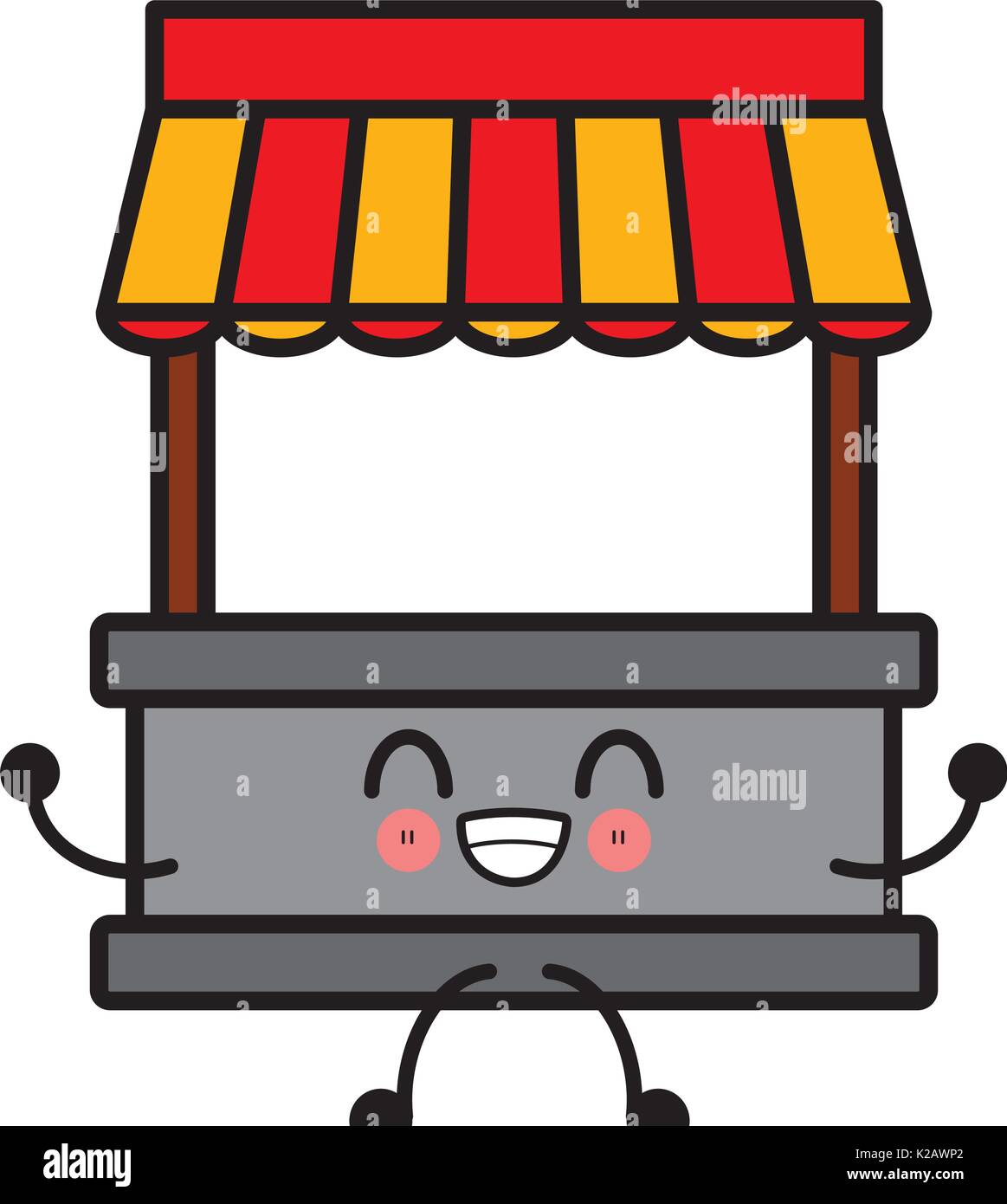 kawaii empty stand stall template store and marketing vector ...