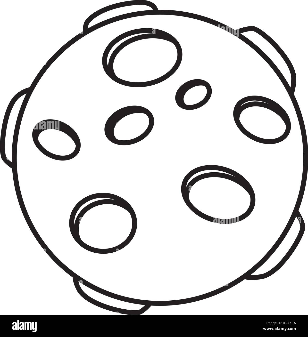 full moon in outer space with lunar craters on white background vector ...