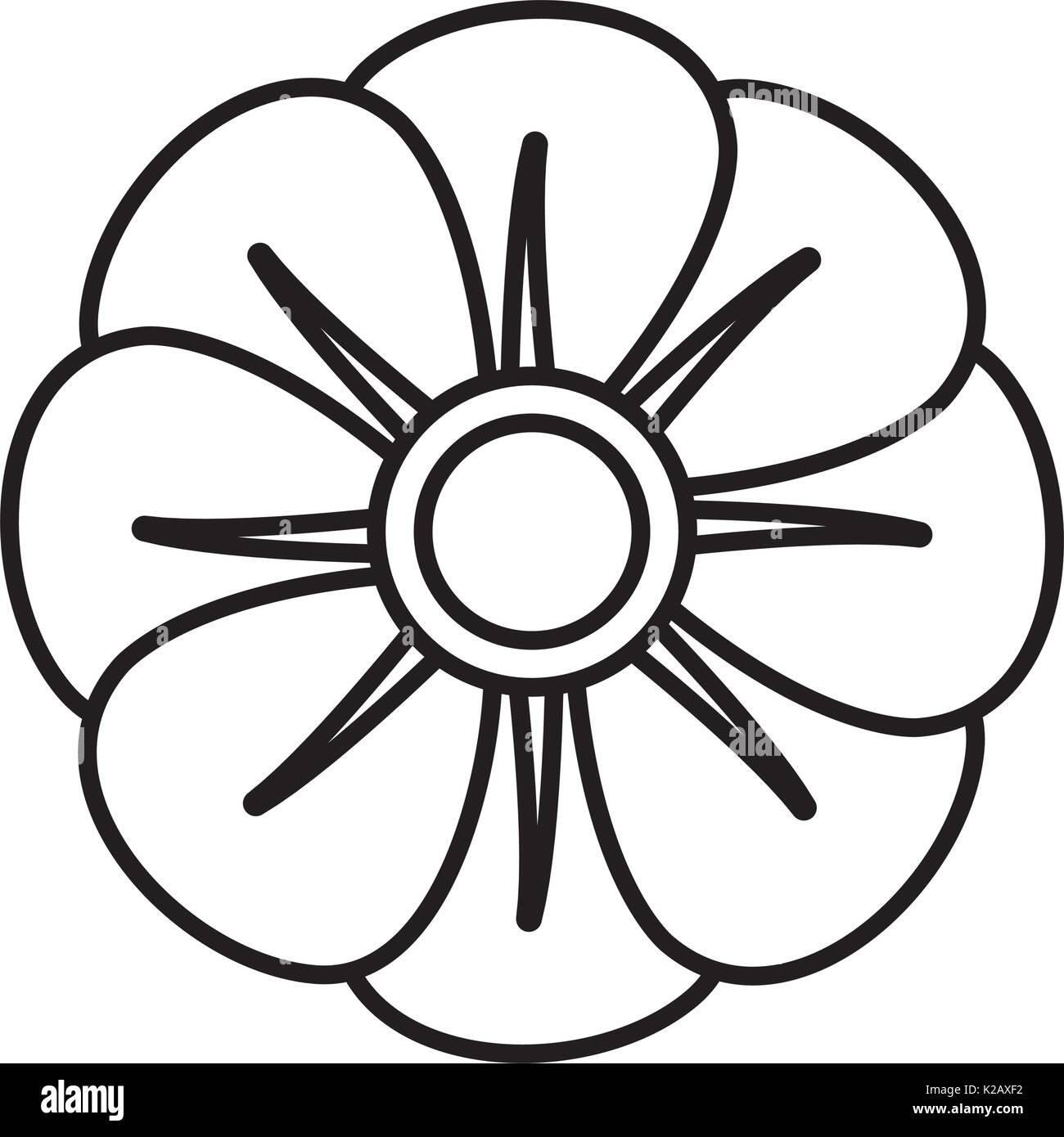 outline flower nature flora decoration beauty vector illustration Stock ...