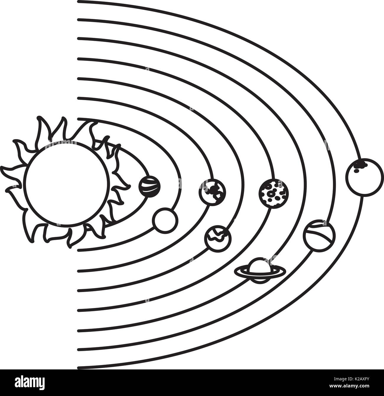 Solar System Black And White Clipart