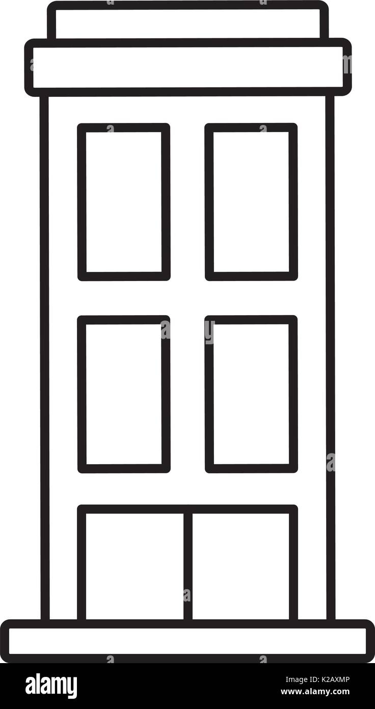 outline building structure architecture apartment vector illustration ...