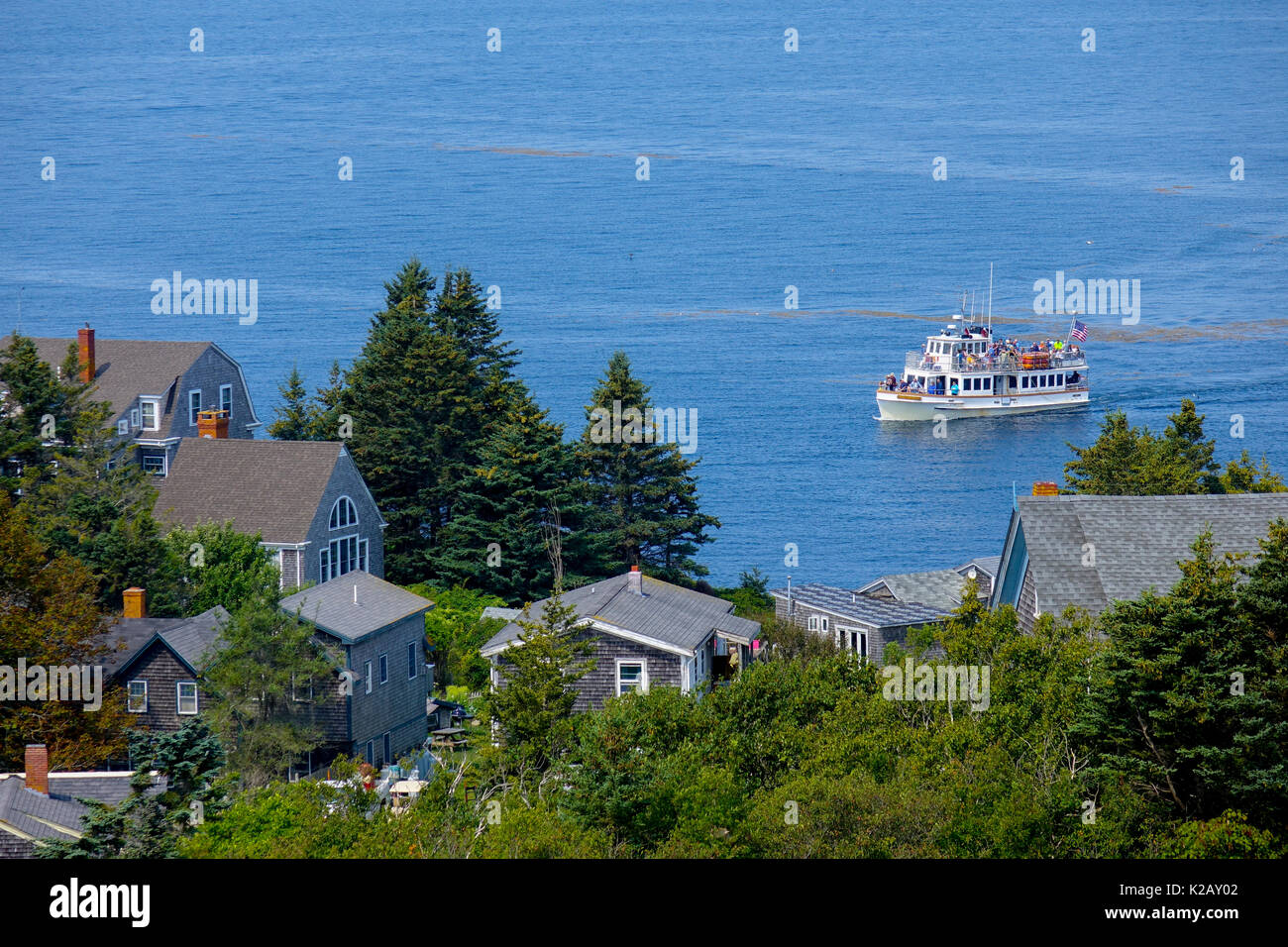 USA Maine ME Monhegan Island in Penobscot Bay in the Atlantic Ocean A ...