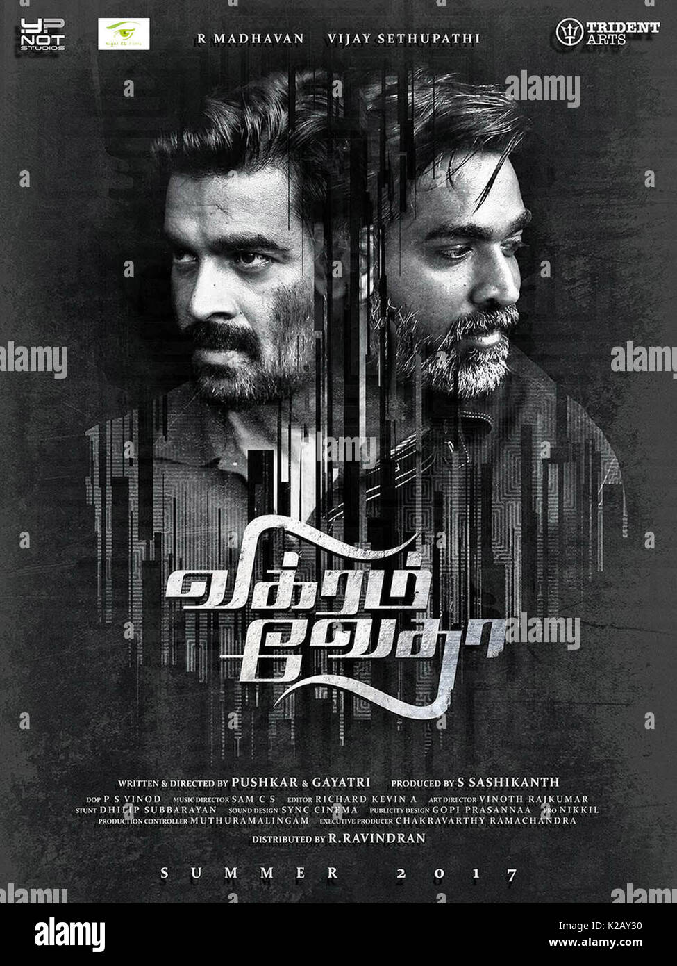 VIKRAM VEDHA, Indian poster in Tamil, from left: Madhavan, Vijay ...
