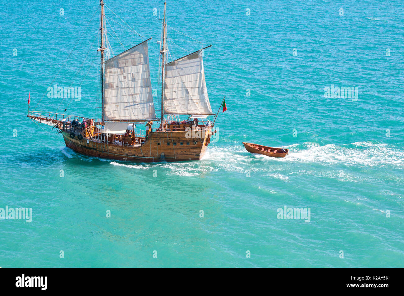 An old sailing ship in the ocean Stock Photo - Alamy
