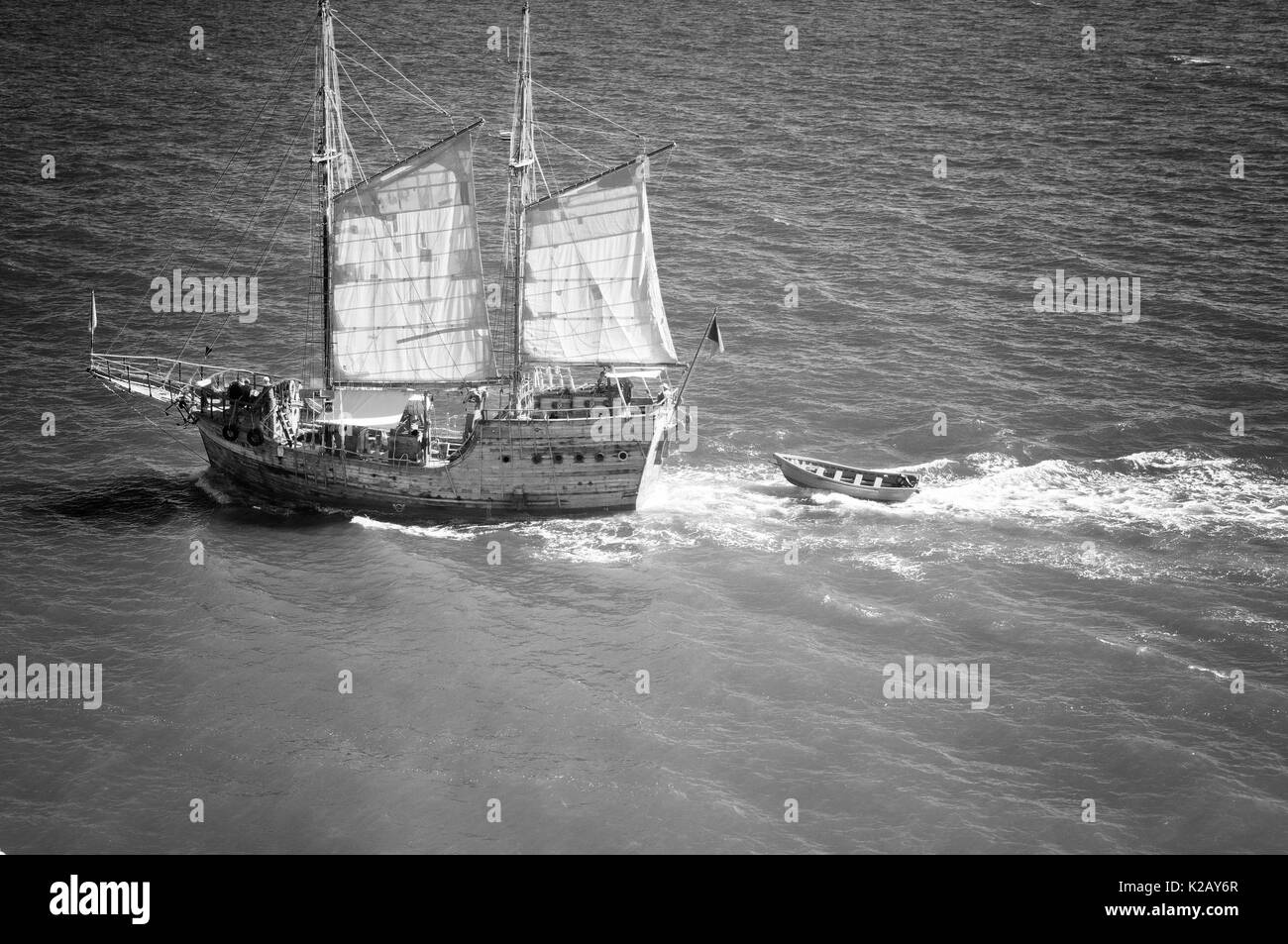 Old pirate ship in Black and White Stock Photos & Images - Alamy