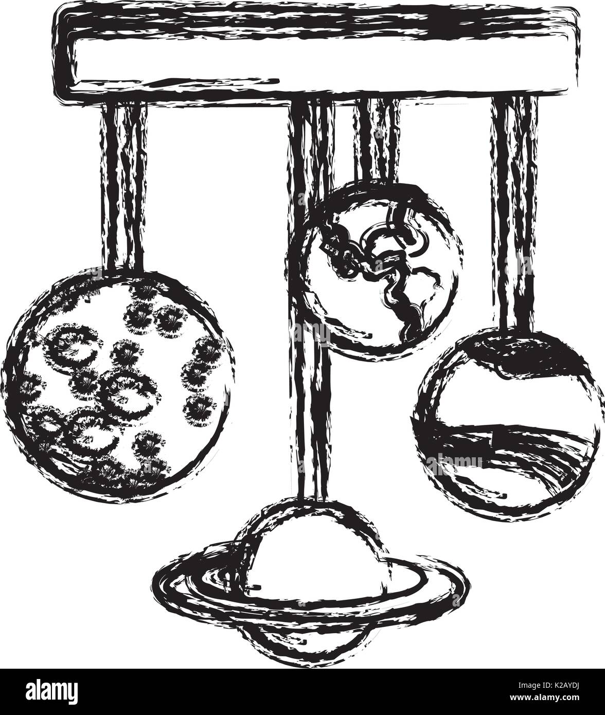 hanging earth and others planet space icon Stock Vector Image & Art - Alamy