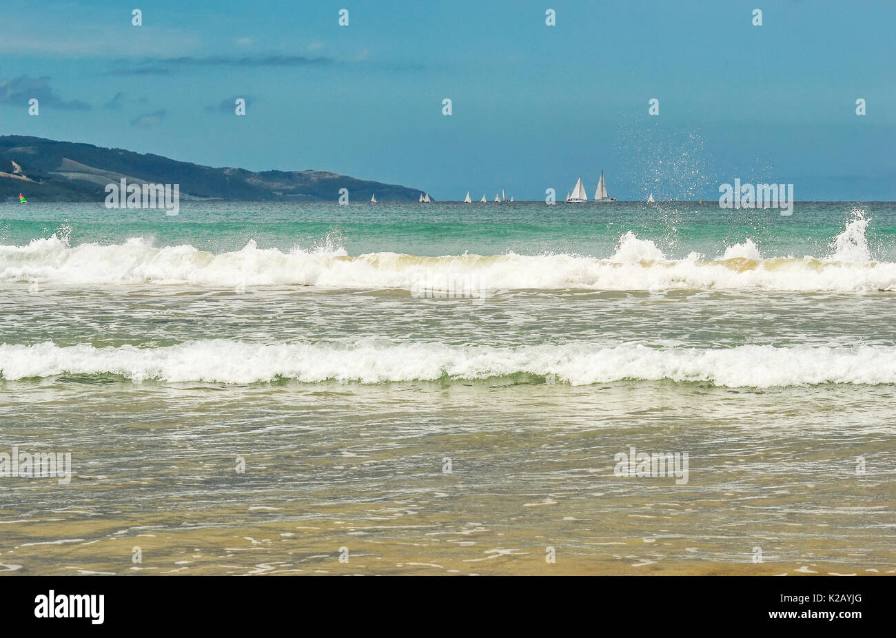 All shades of blue of the Pacific ocean. The Australian coast Stock ...