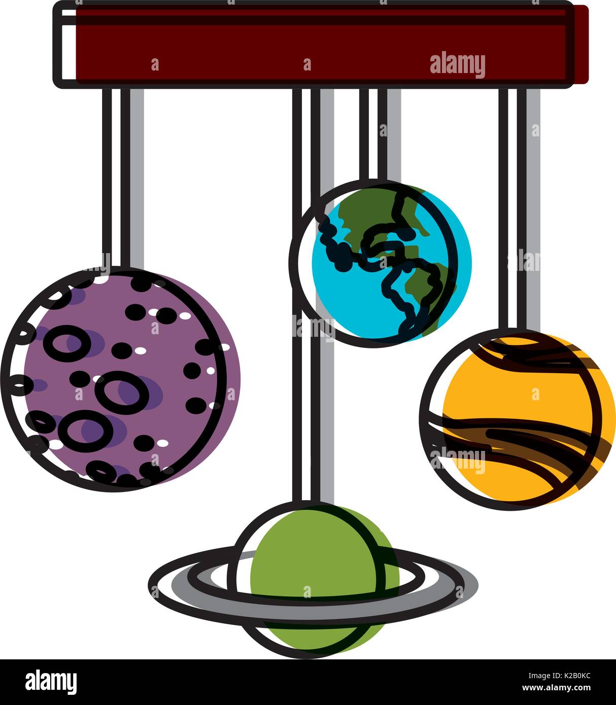 hanging earth and others planet space icon Stock Vector Image & Art - Alamy