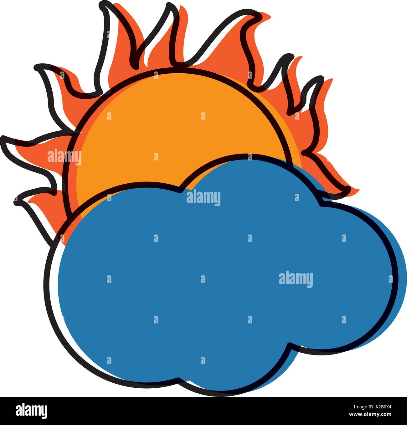 cloud with sun weather sky image Stock Vector Image & Art - Alamy