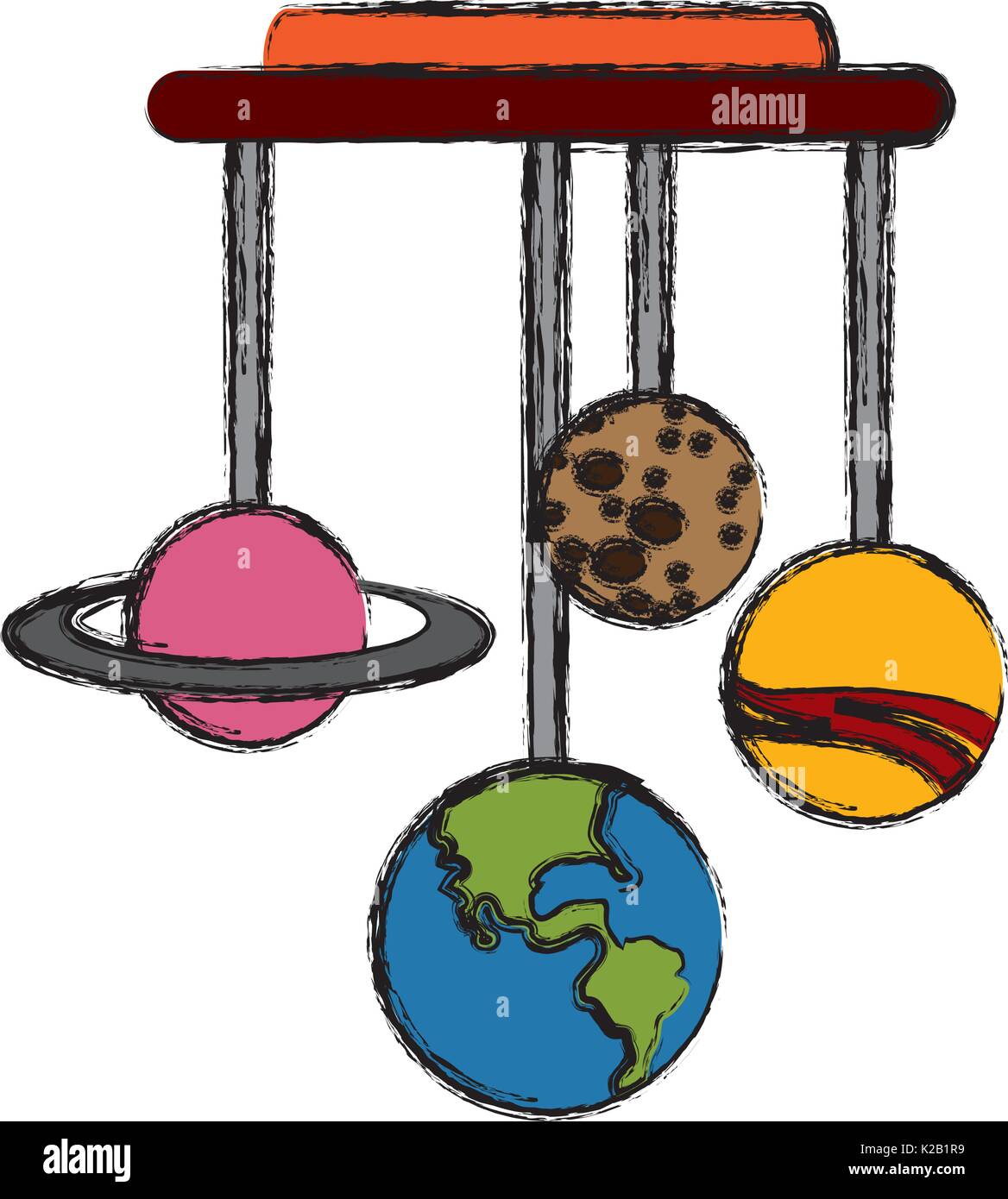 hanging earth and others planet space icon Stock Vector Image & Art - Alamy