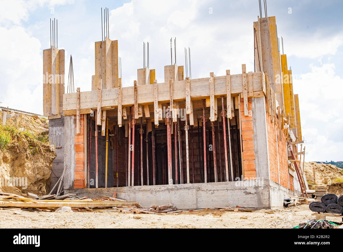 Picture of new house under construction, building area outdoor Stock ...