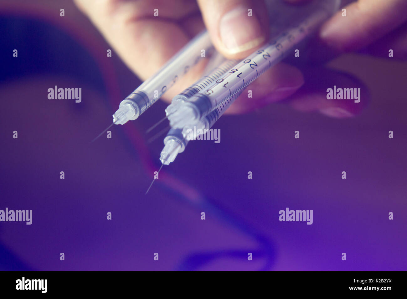 Medical needle injection for diabetic insulin and vaccine injections on ...