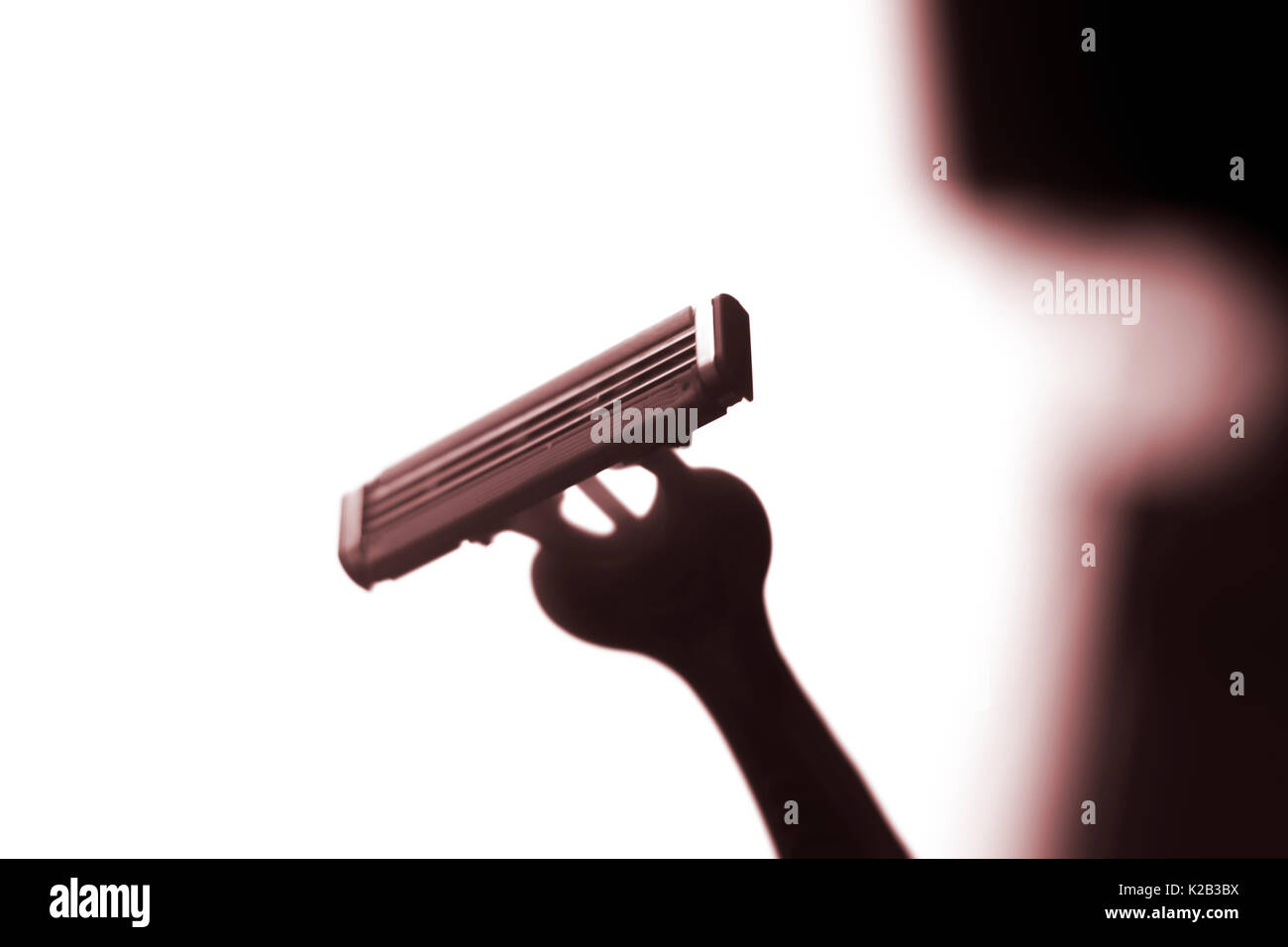 Modern safety disposable plastic shaving razor with multiple blades and ...