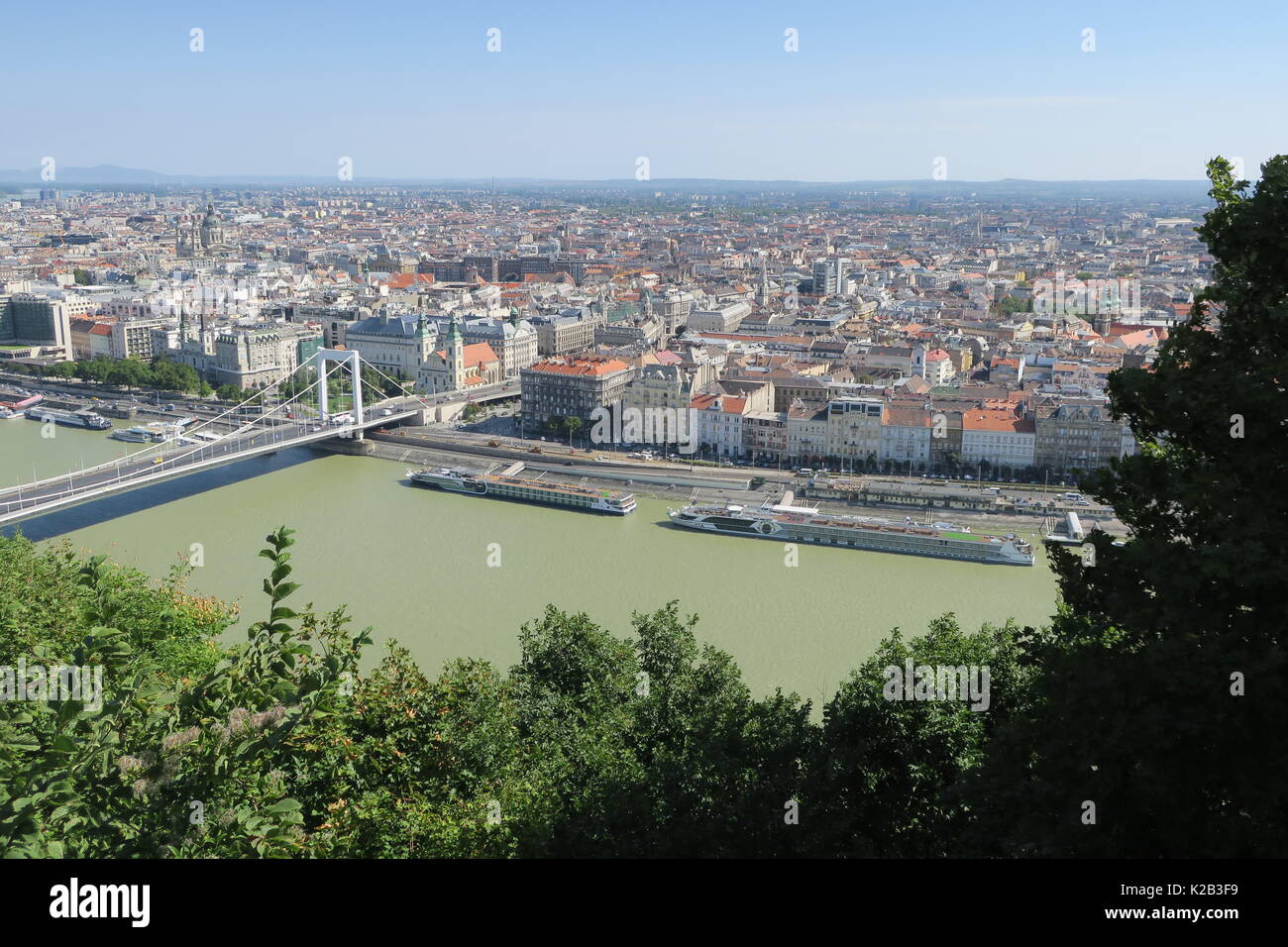 Nice panoramic view at Budapest, capital of Hungary and Danube river ...