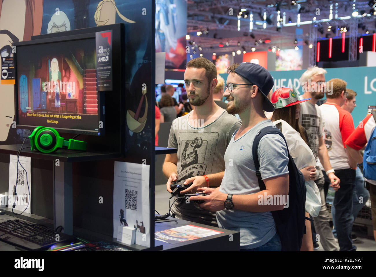 Cologne, Germany - August 26, 2017 - Young people at worlds biggest ...