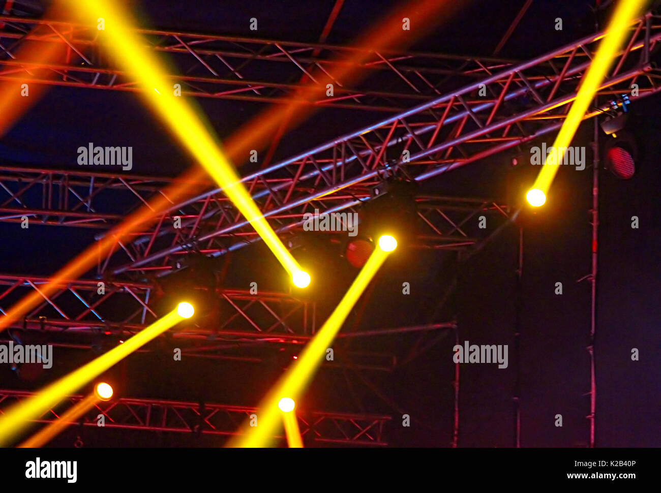 Stage Spotlight with rays. Concert lighting background Stock Photo - Alamy