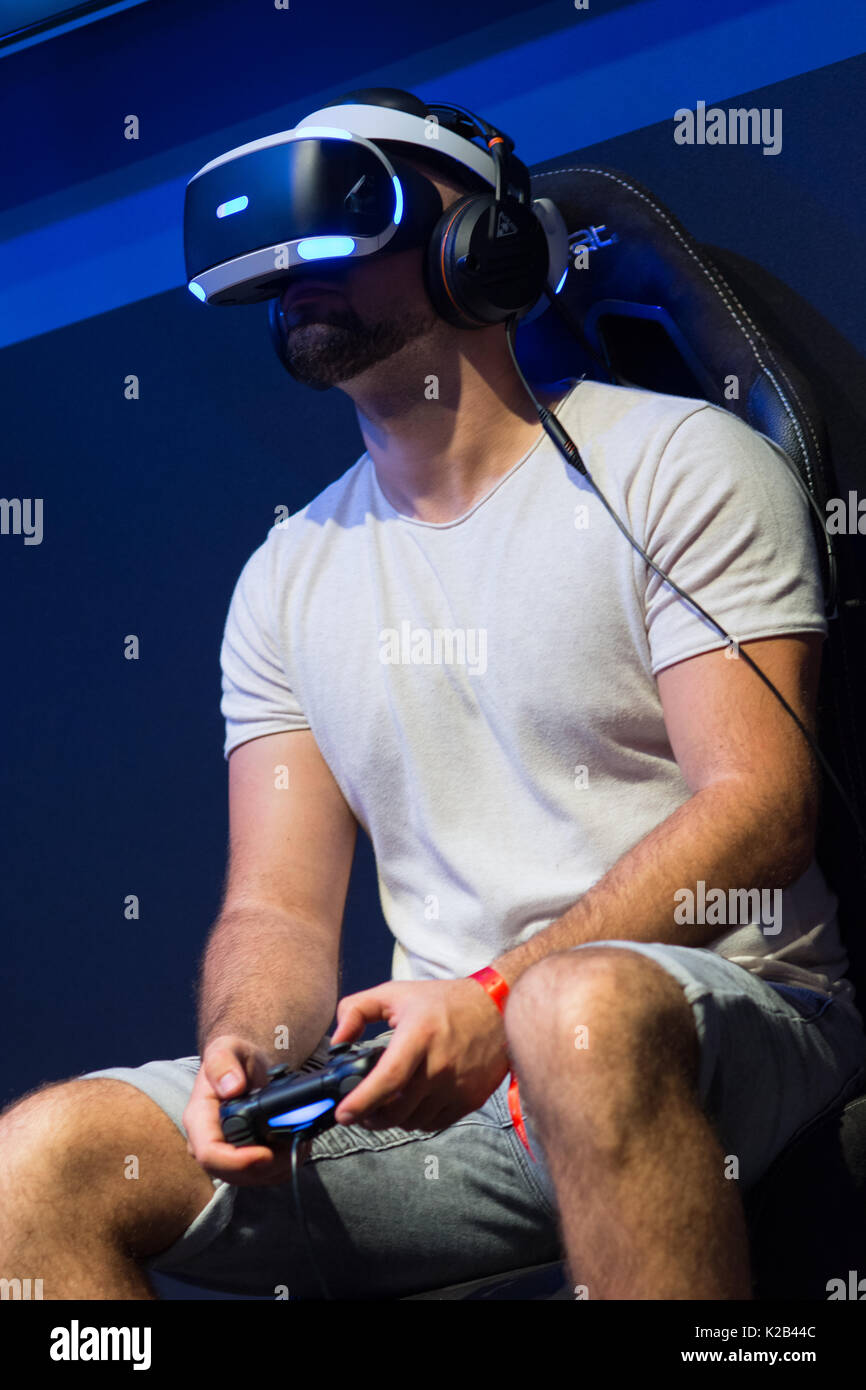 Cologne, Germany - August 26, 2017 - Young people playing flight ...