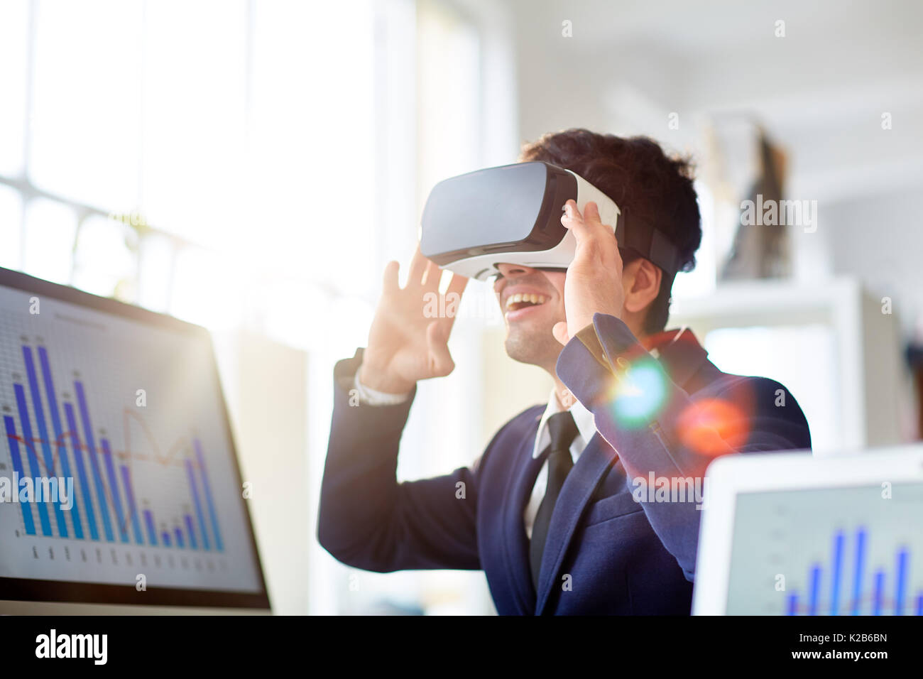 Young businessman using vr hi-res stock photography and images - Alamy