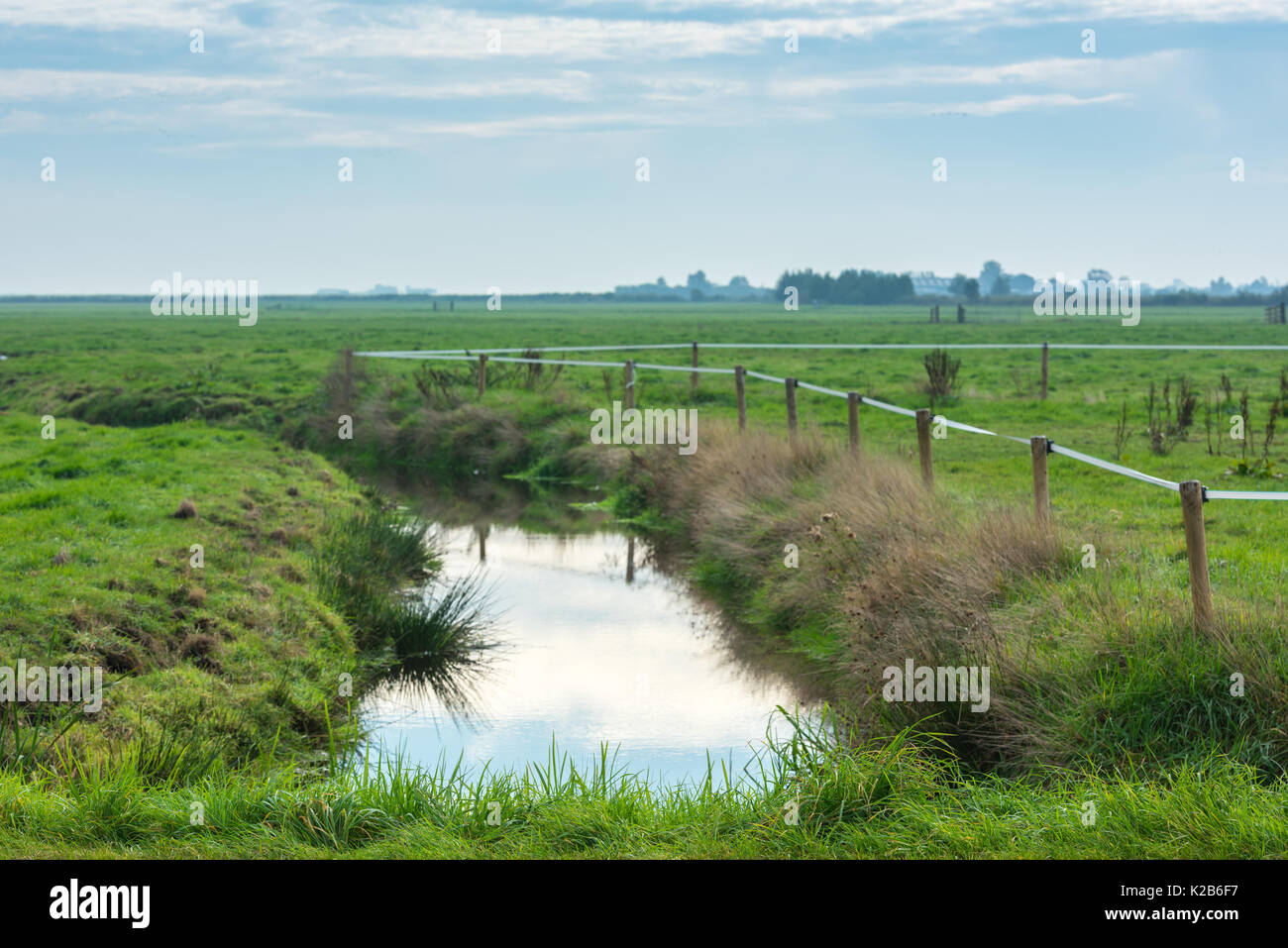 Summer Landscape with Small River Stream. Horizontal shot Stock Photo ...