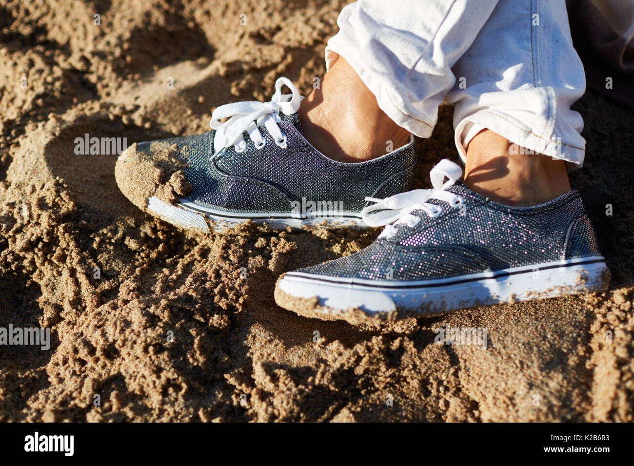 Relaxing on sand Stock Photo - Alamy
