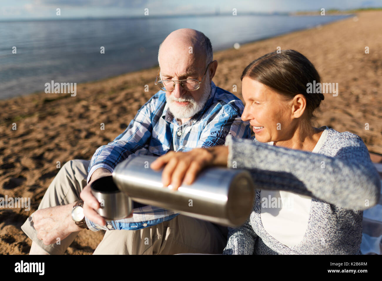 Tea on the beach Stock Photo - Alamy