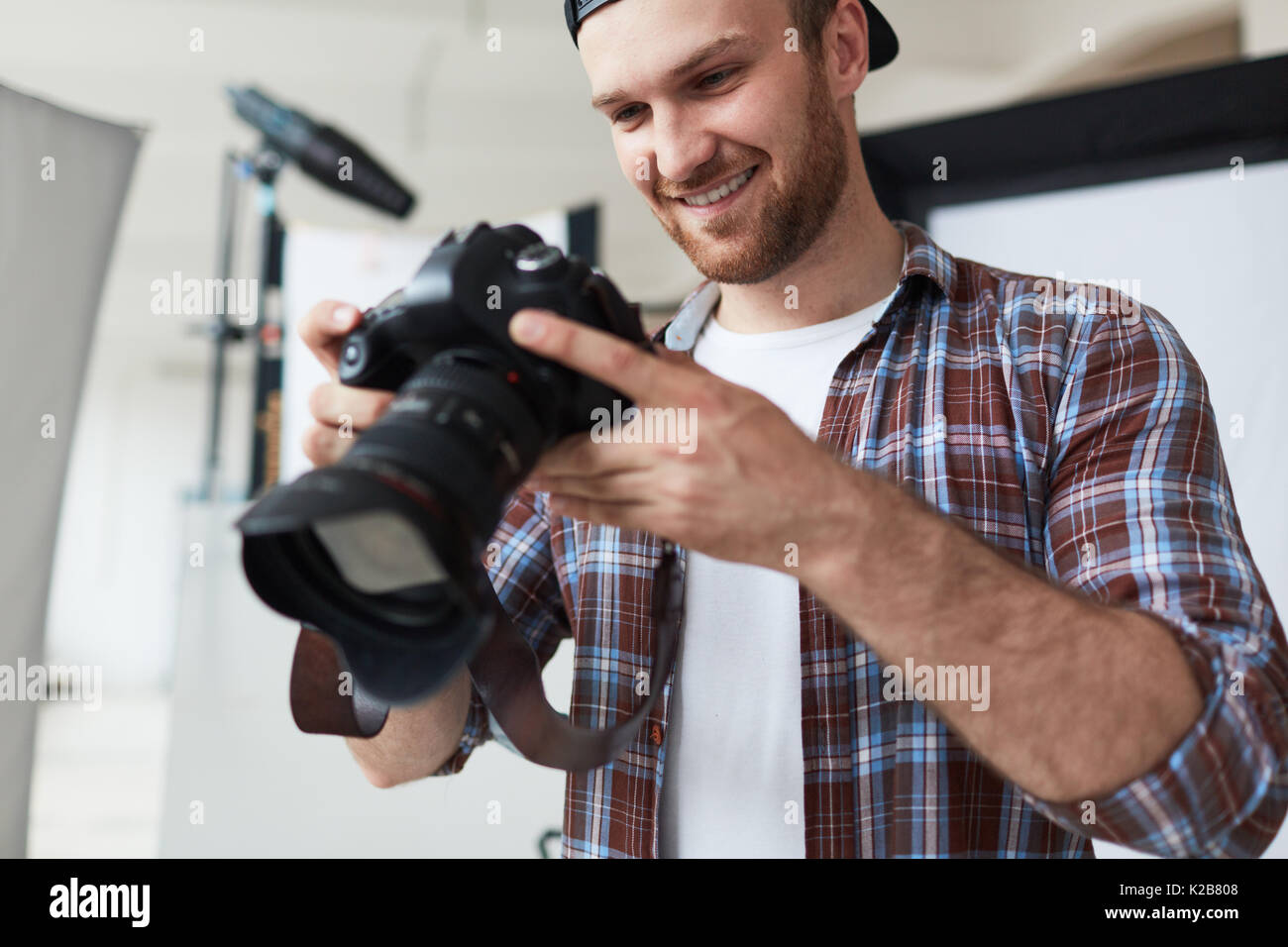 Bearded Photographer at Work Stock Photo - Alamy