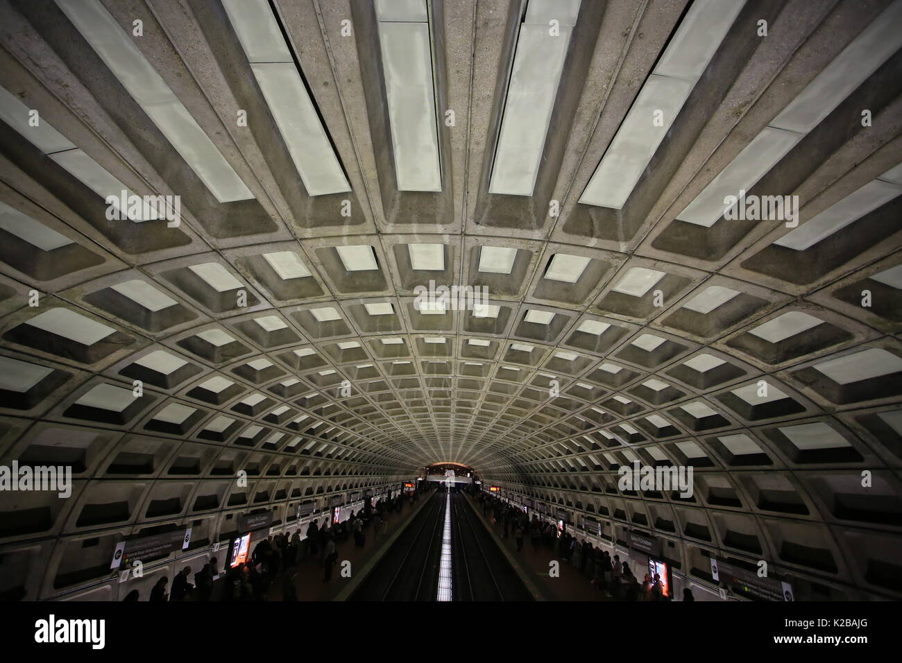 the metro train move fast in the channel in washington Stock Photo - Alamy
