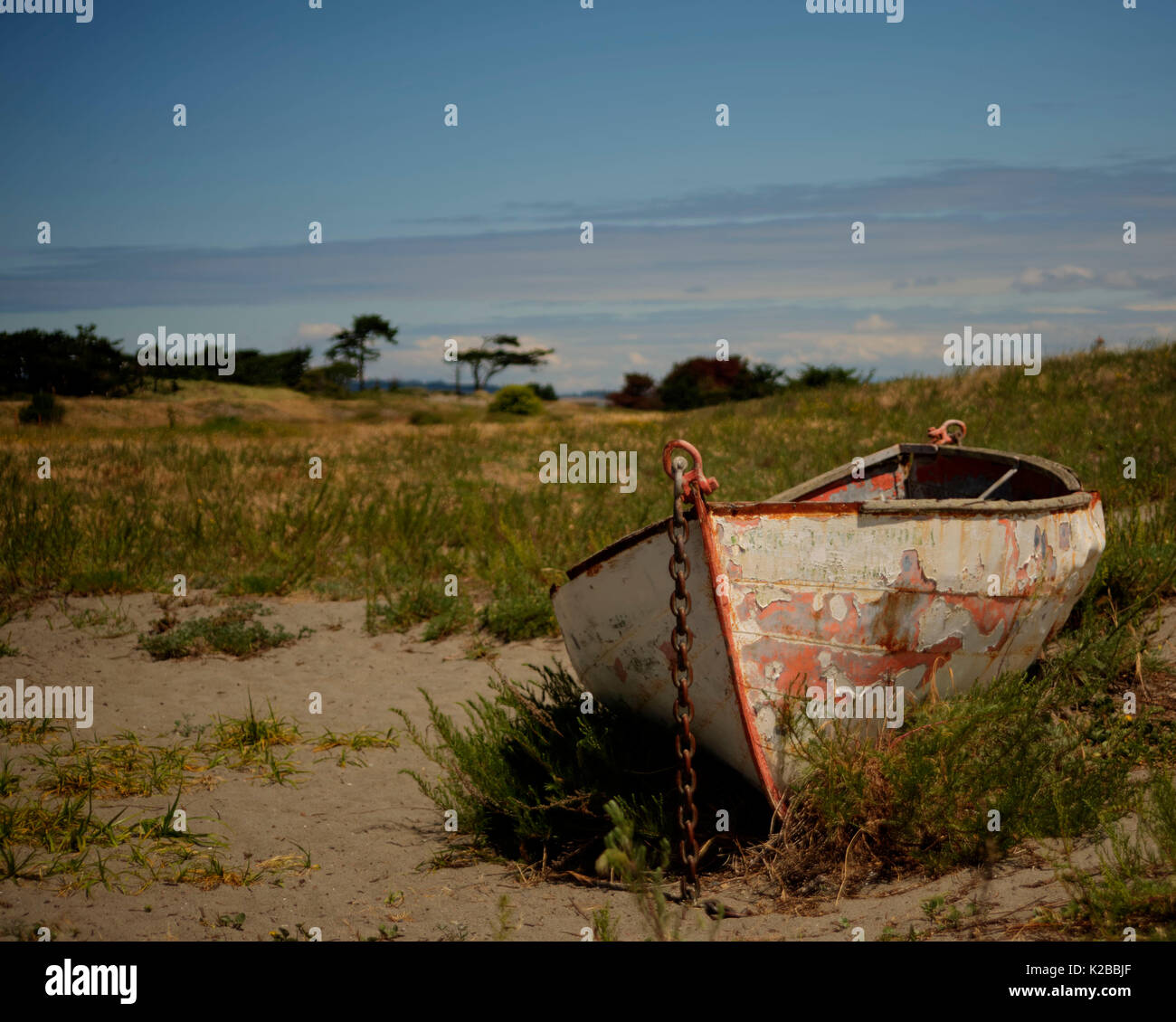 Grounded Wood Boat Stock Photo - Alamy