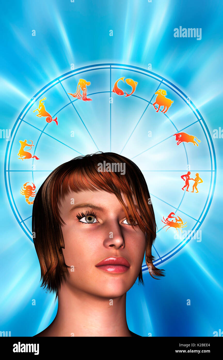 Zodiac signs and woman hi-res stock photography and images - Alamy