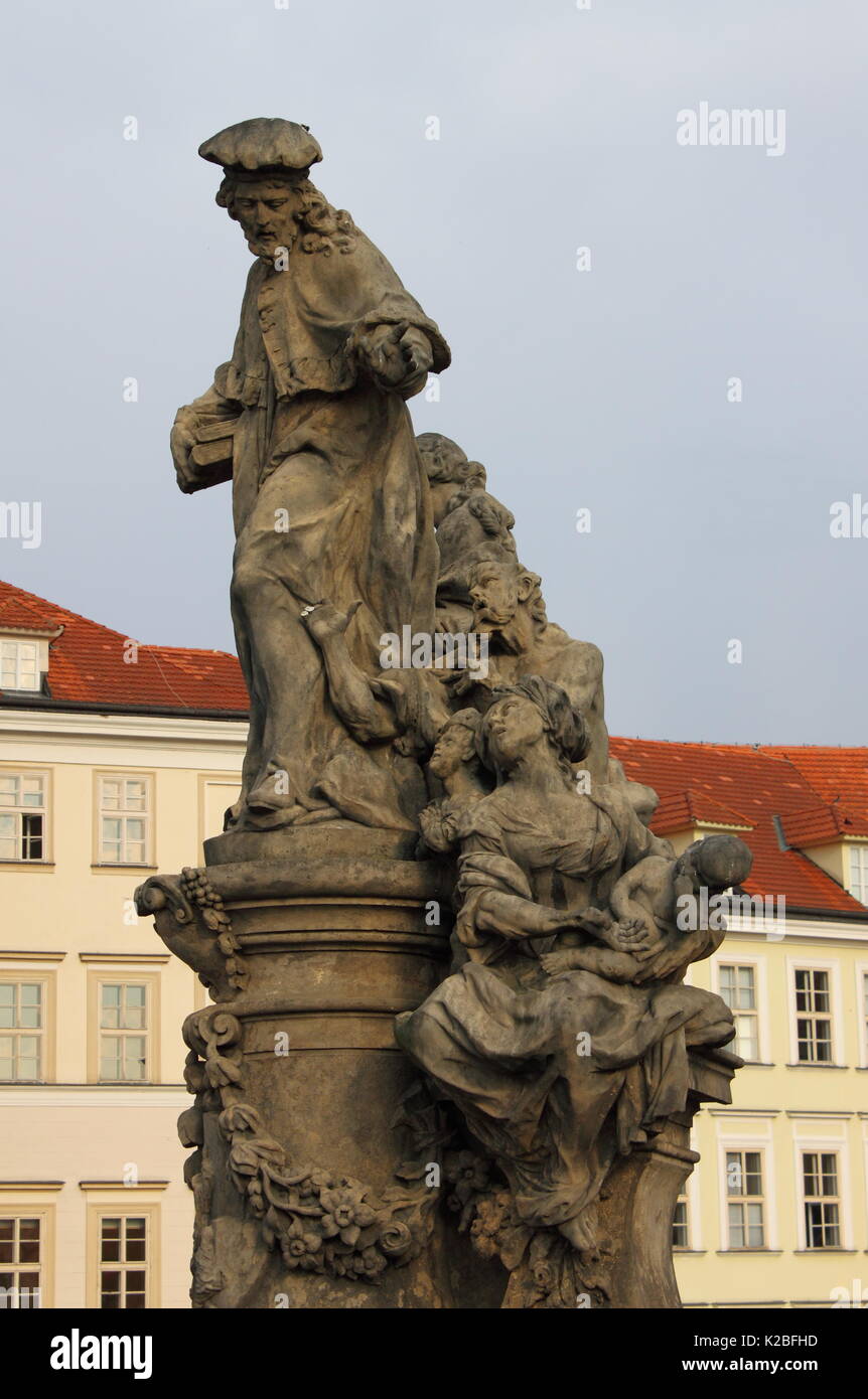 Statue of St. Ivo in Charles bridge, Prague Stock Photo - Alamy