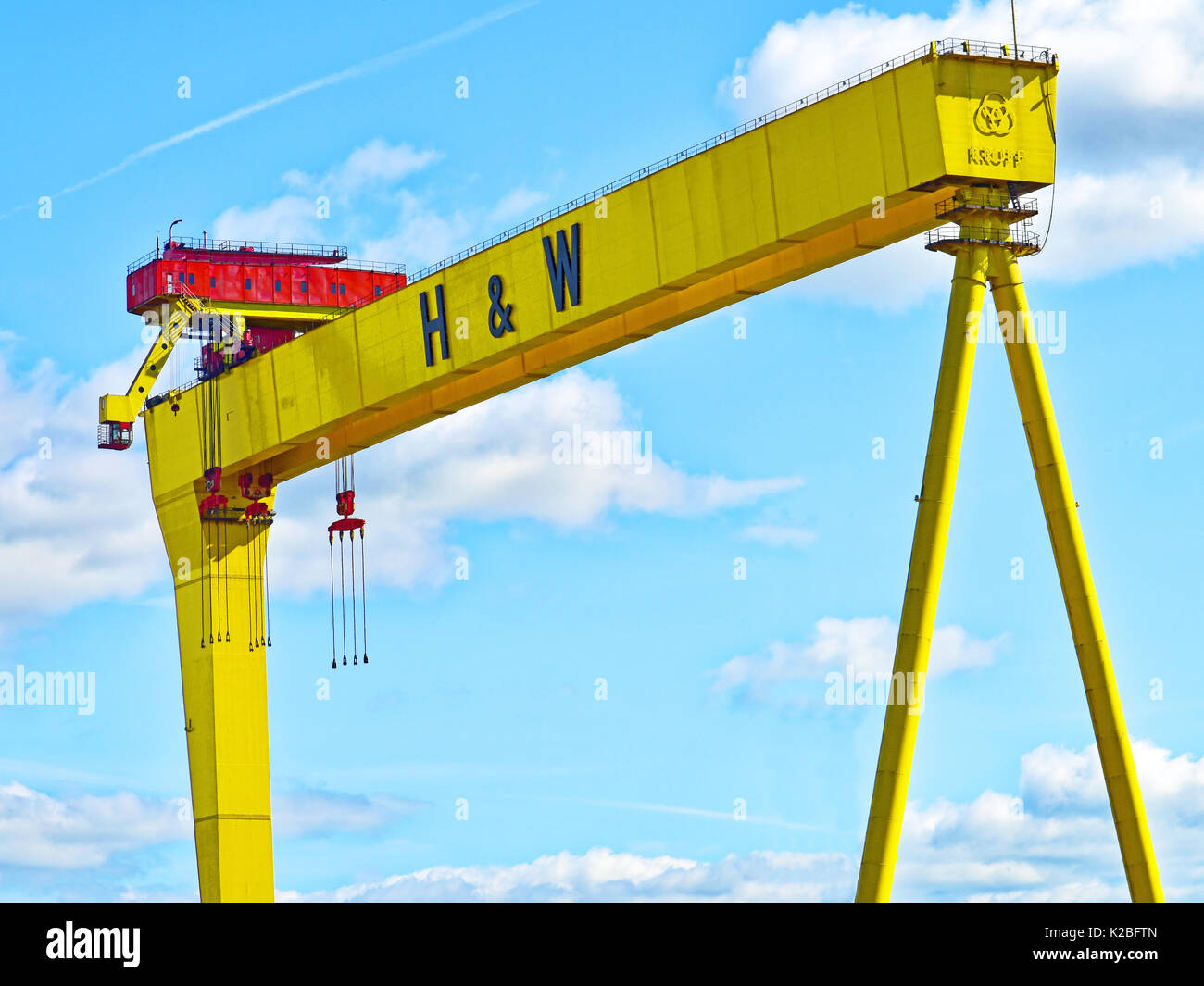 Belfast Northern Ireland Harland and Wolff Krupp shipbuilding cranes ...