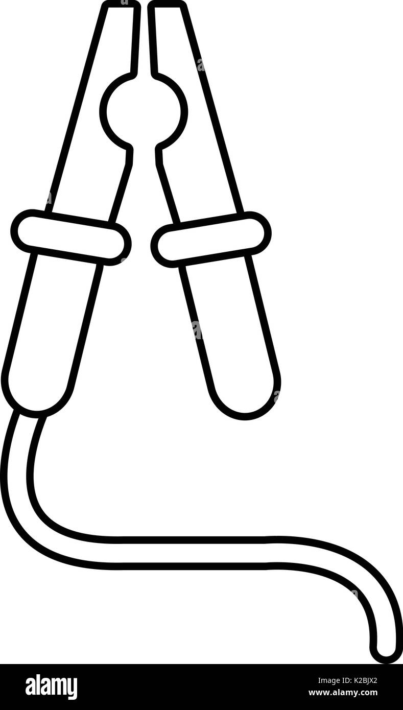 Jumper cable icon, outline style Stock Vector Image & Art - Alamy