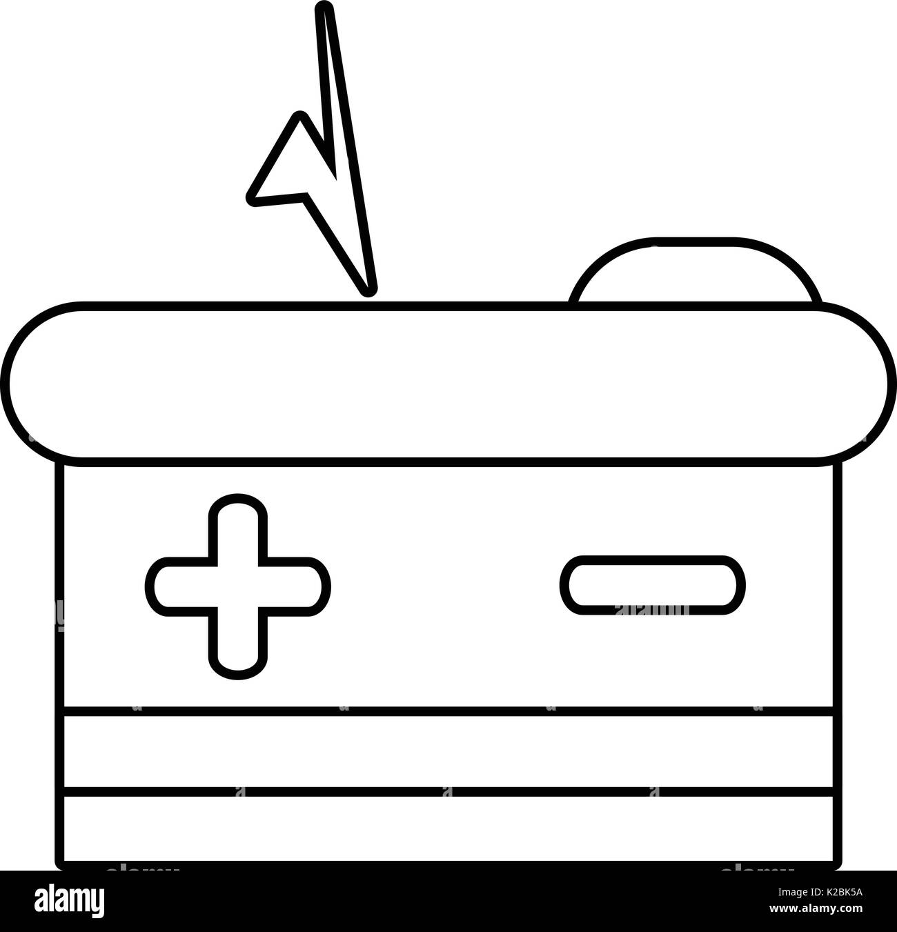 Battery icon, outline style Stock Vector Image & Art - Alamy