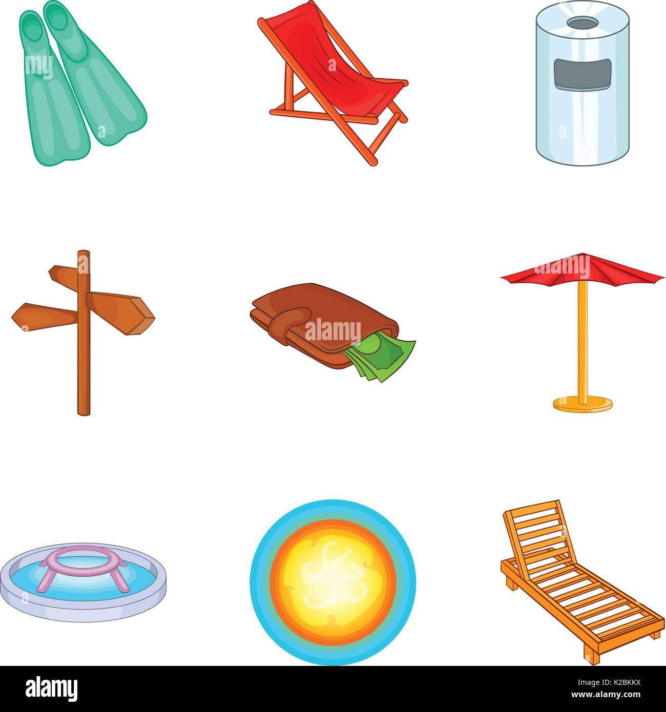 Pool icons set, cartoon style Stock Vector Image & Art - Alamy