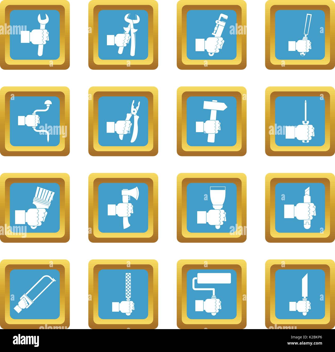 Hand tool icons azure Stock Vector Image & Art - Alamy