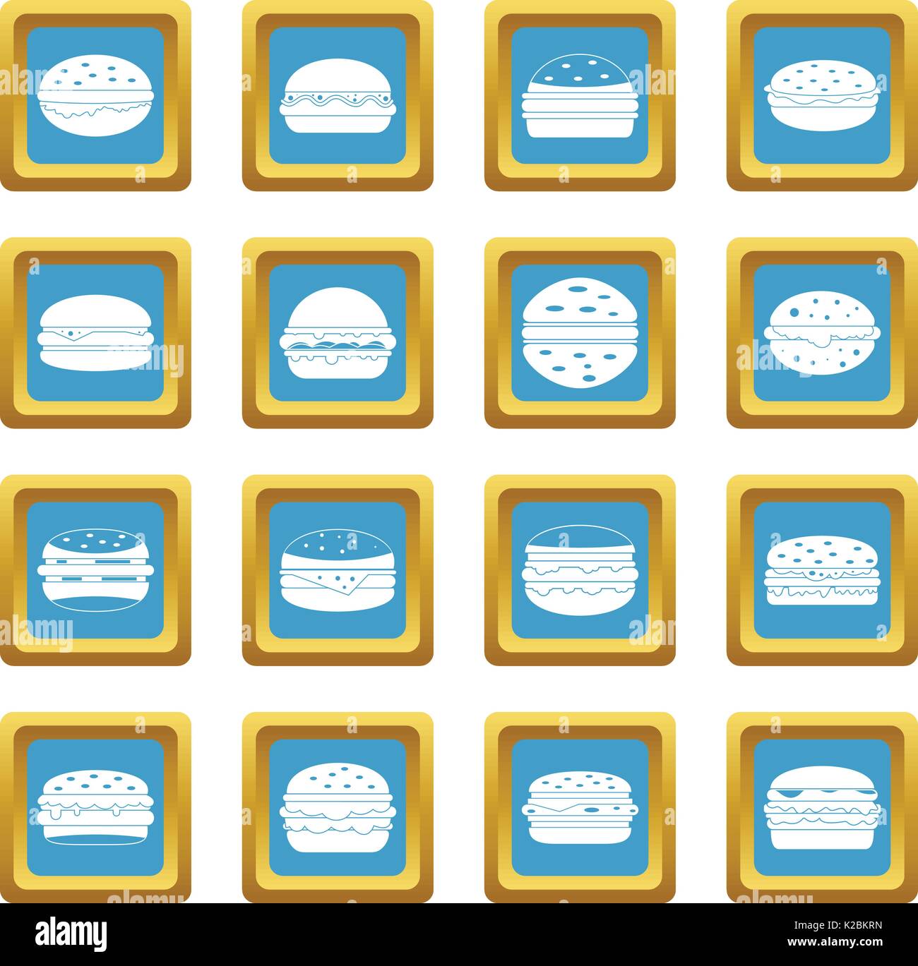 Burger icons azure Stock Vector Image & Art - Alamy
