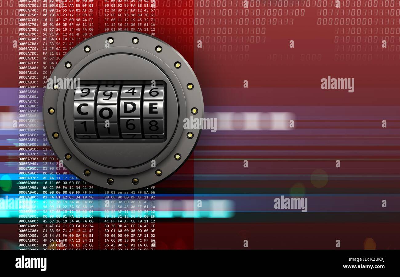 3d illustration of code dial over digital red background Stock Photo ...
