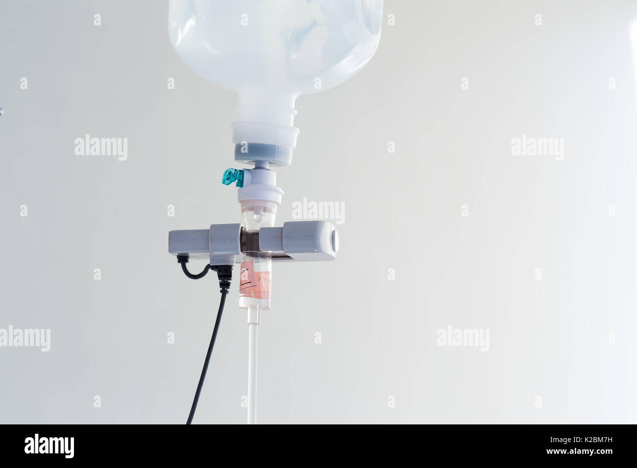 Close up valve of saline solution tube with clear background Stock ...