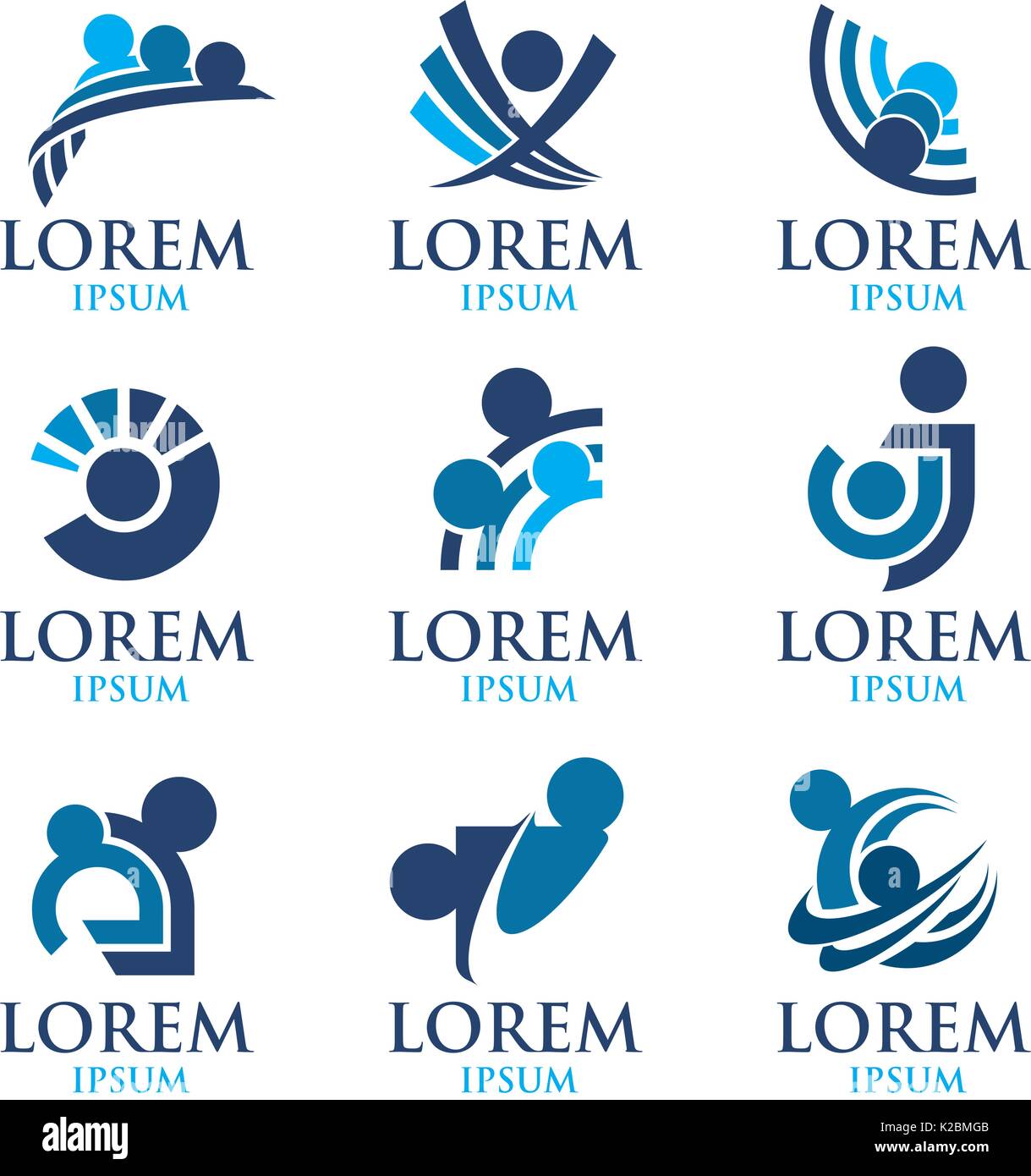 Abstract People Logo Set Stock Vector Image & Art - Alamy