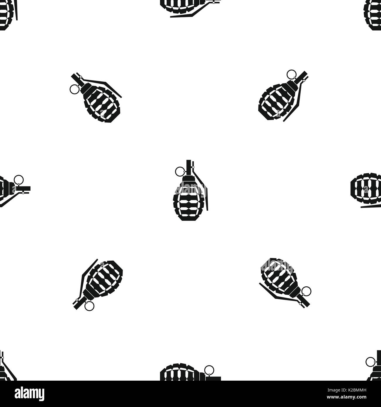 Hand grenade, bomb explosion pattern seamless black Stock Vector Image ...