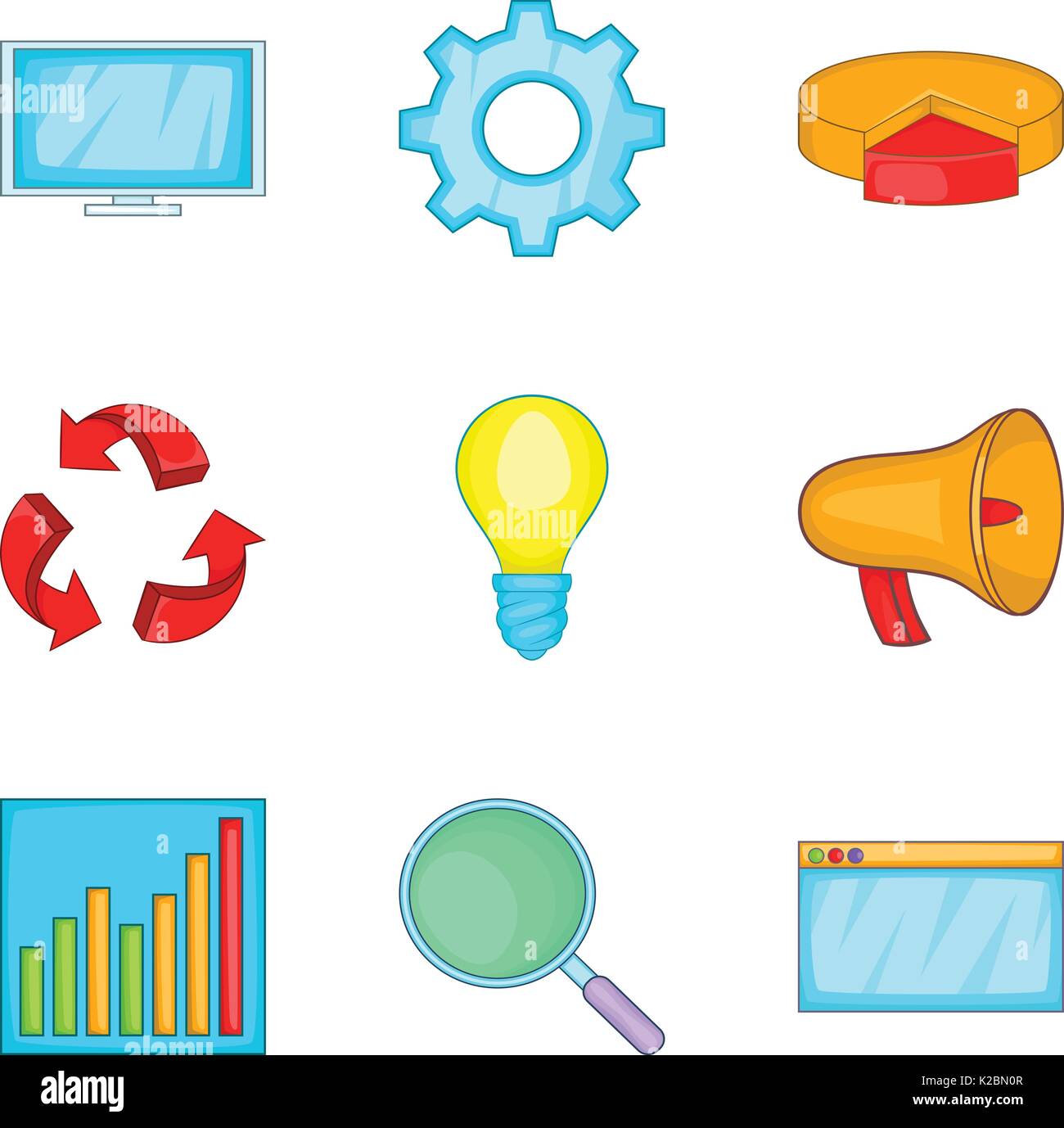 Clear data icons set, cartoon style Stock Vector Image & Art - Alamy