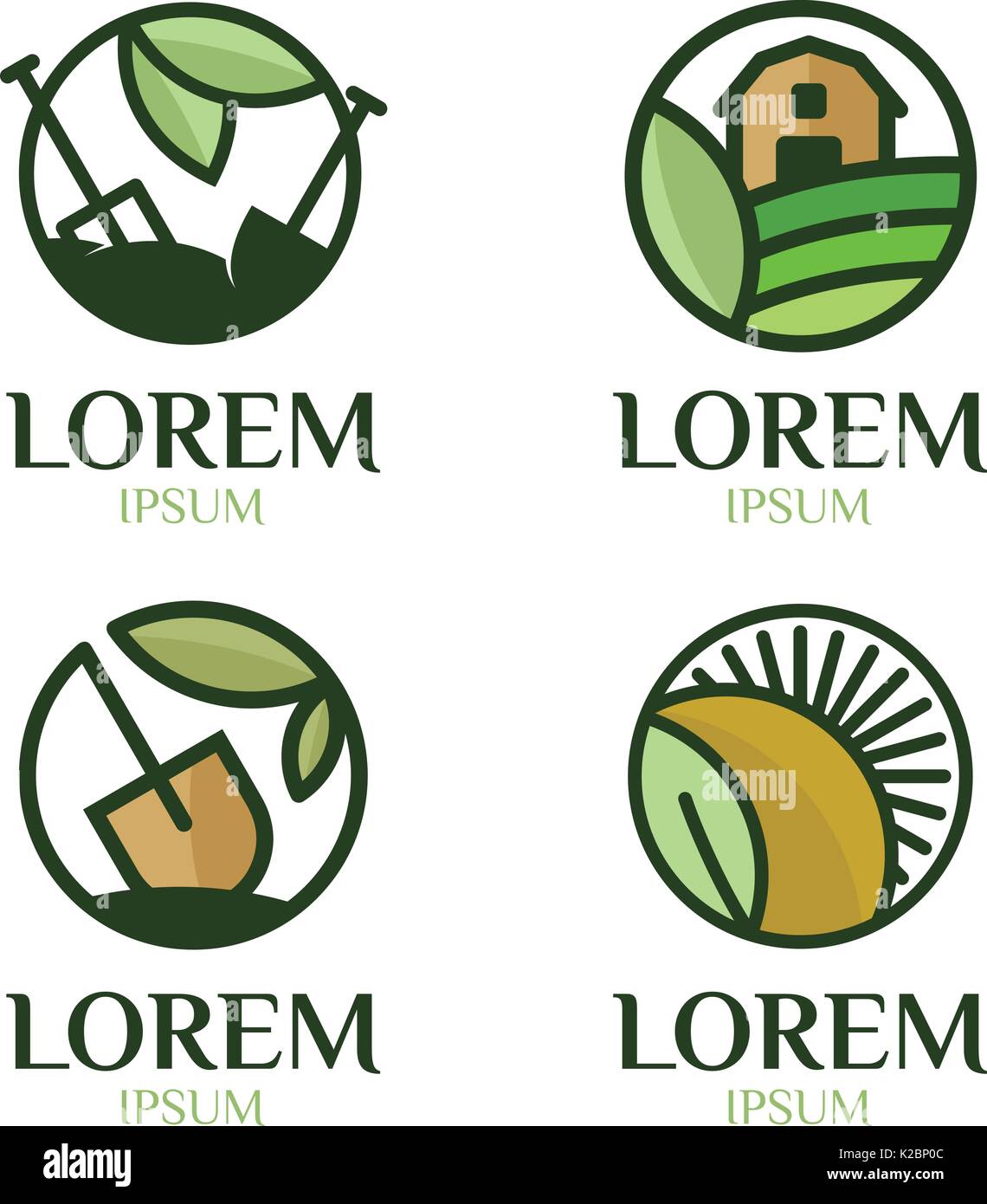 Farming Logo Set Stock Vector Image & Art - Alamy