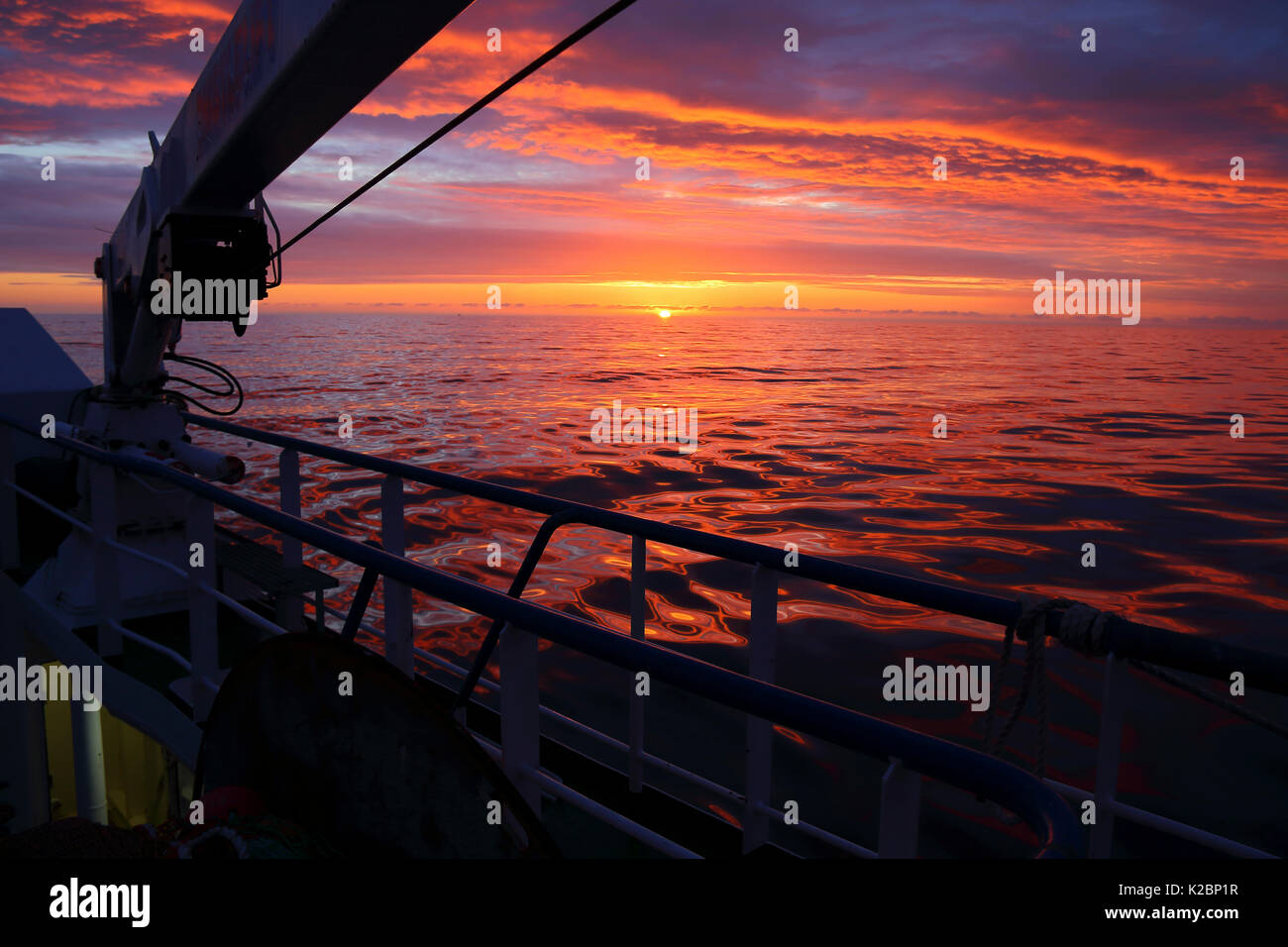 Dawn over the North Sea, seen from trawler, June 2015 Stock Photo - Alamy