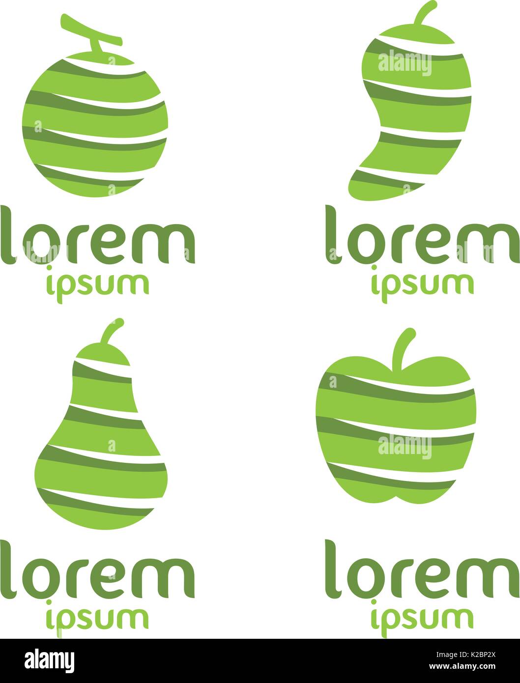 Fruit Logo Set Stock Vector Image & Art - Alamy