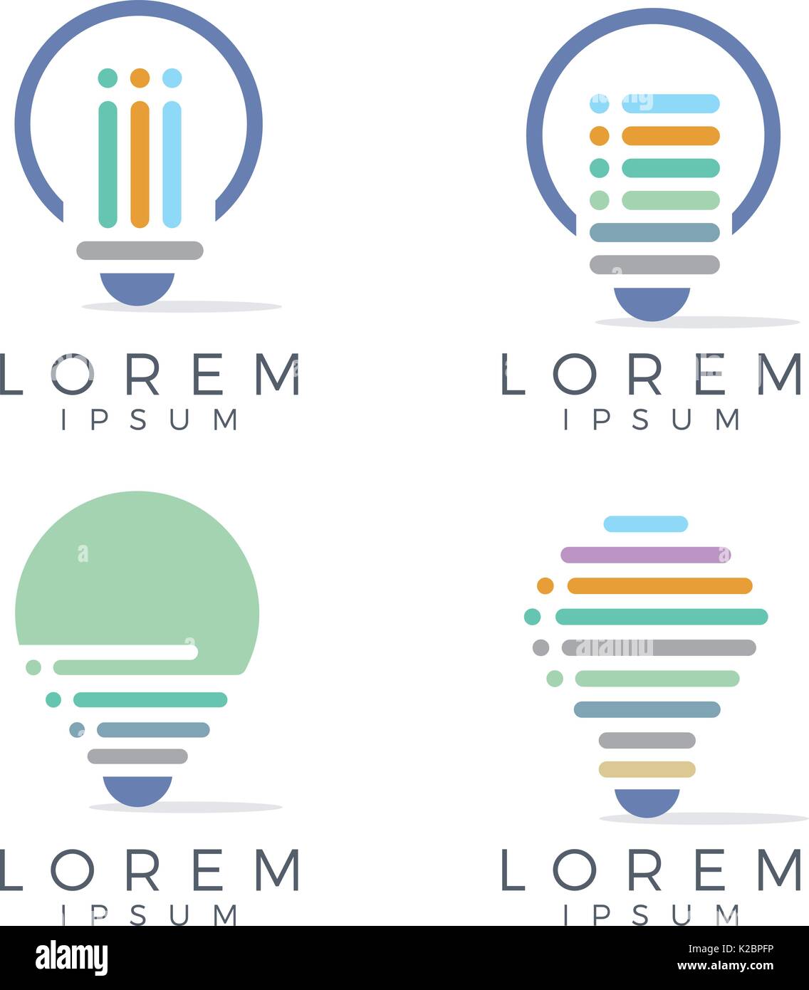 Smart bulb icons set Stock Vector Images - Alamy